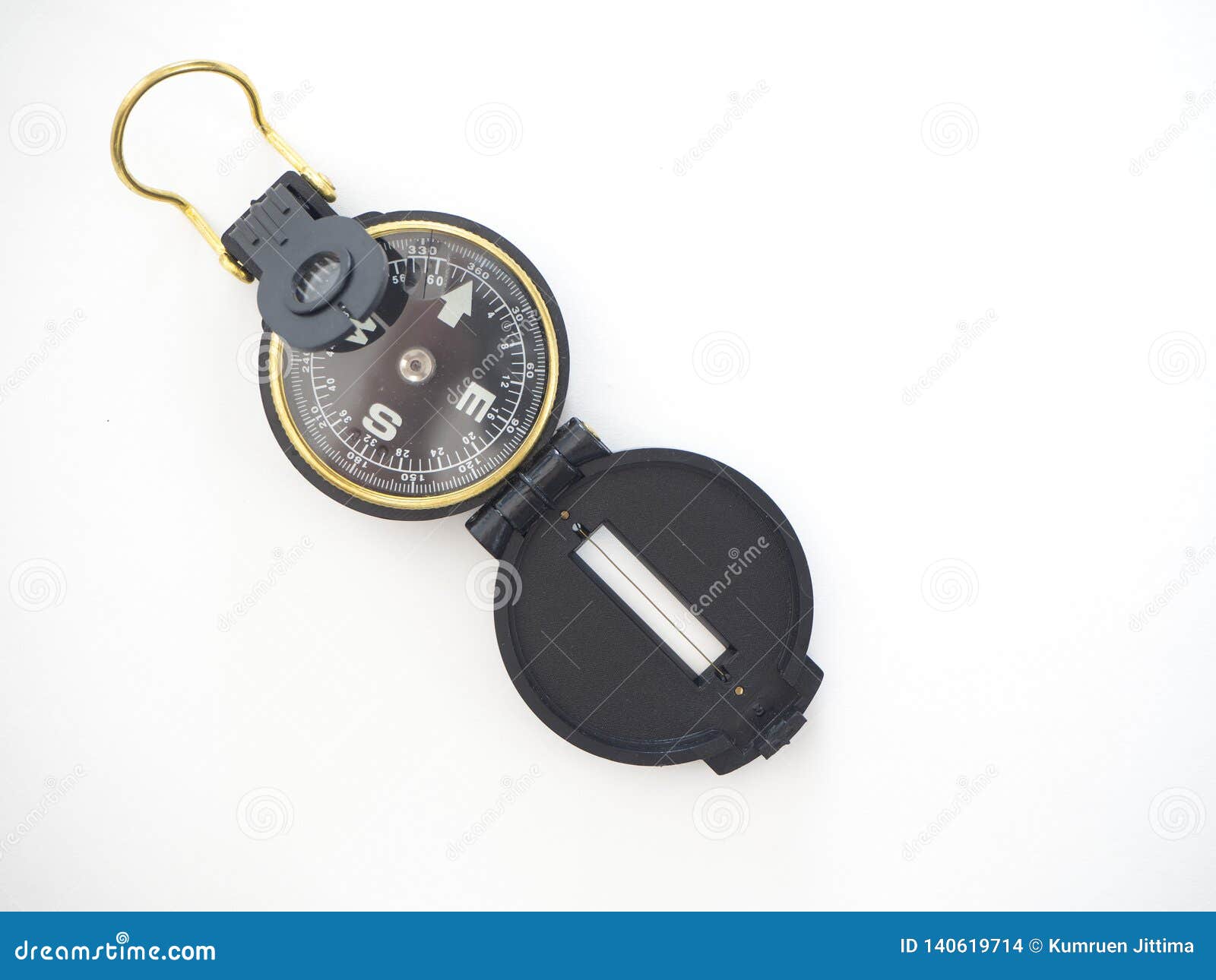 Military Black Compass Isolated on White Stock Photo - Image of ...
