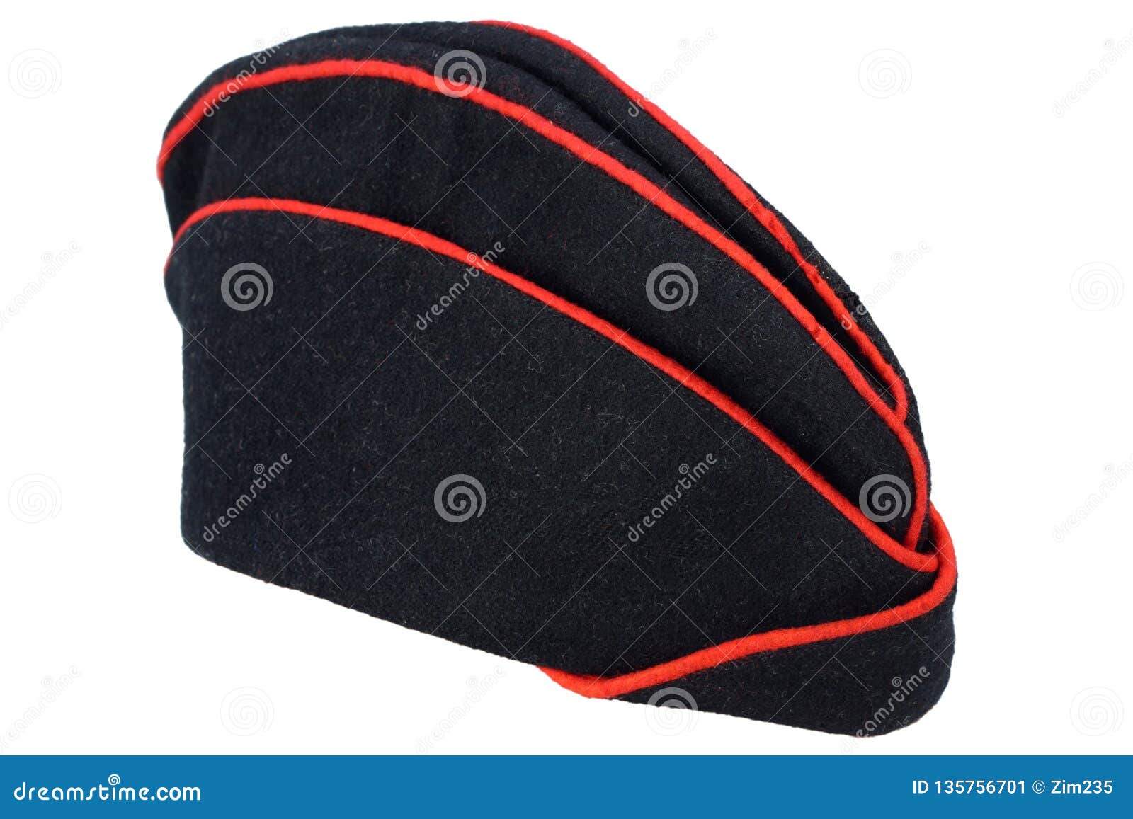 Military Black Garrison Cap Isolated on White Background Stock Image ...