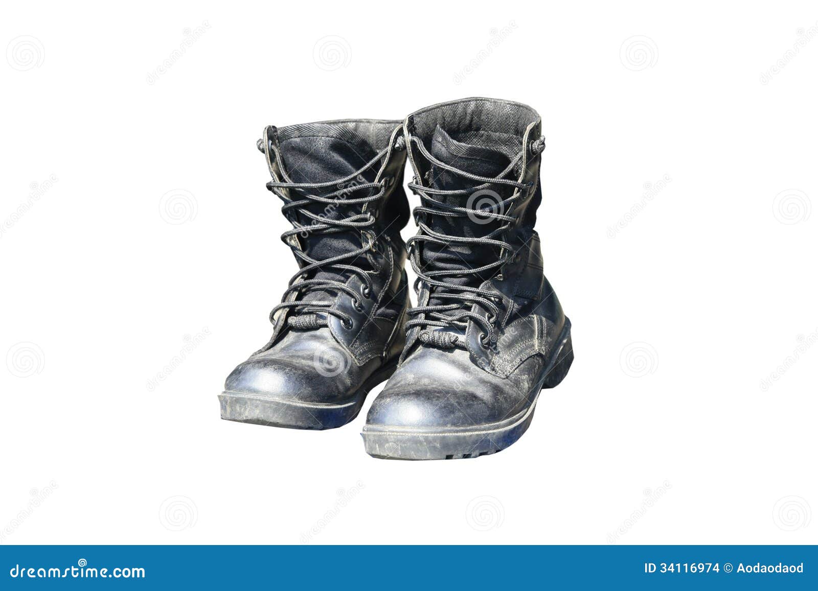 Military boots stock photo. Image of isolated, lace, cutout - 34116974