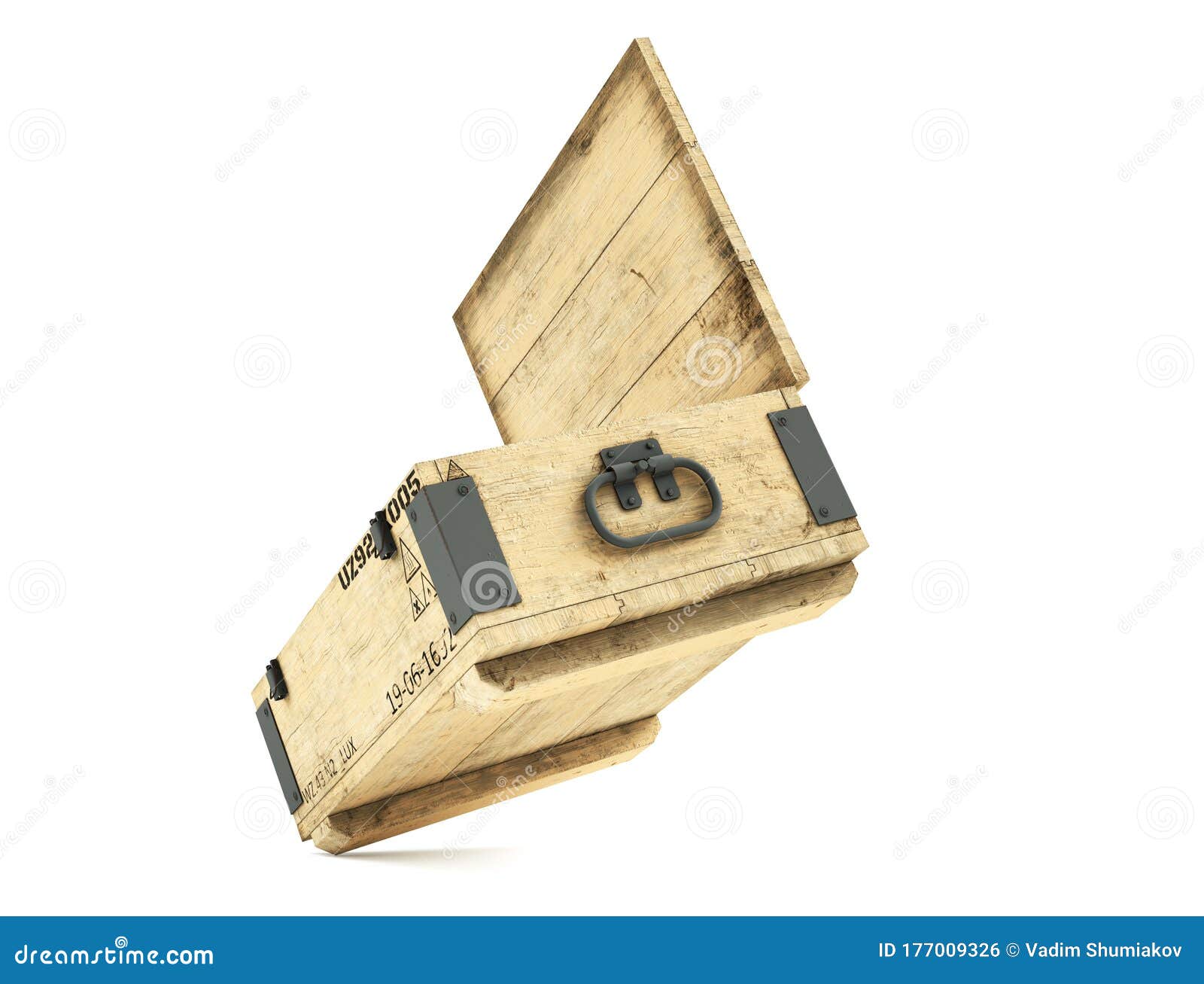 Military Box with Explosive Isolated on White. 3D Illustration Stock ...