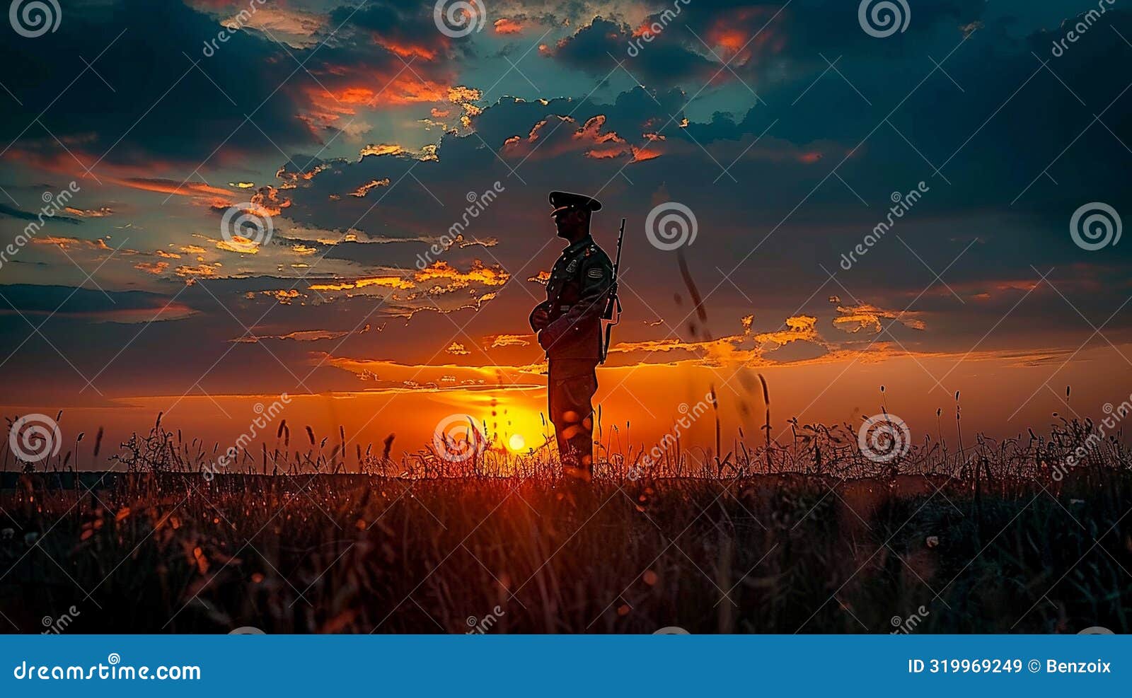 A Military Bugler at Sunset Medium Shot Stock Image - Image of bugler ...