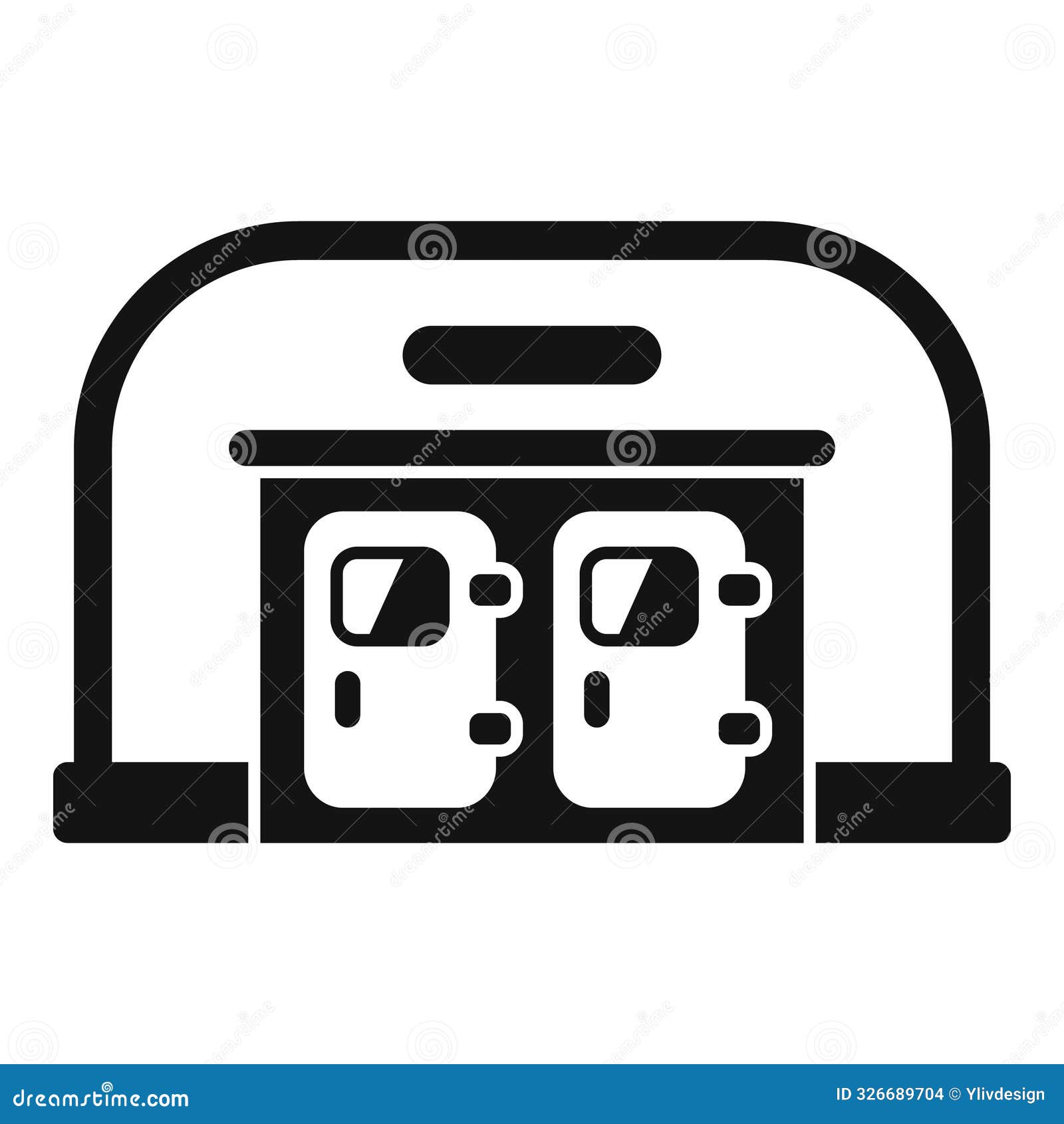 Simple Icon of a Military Bunker Protecting from Air Attack Stock ...