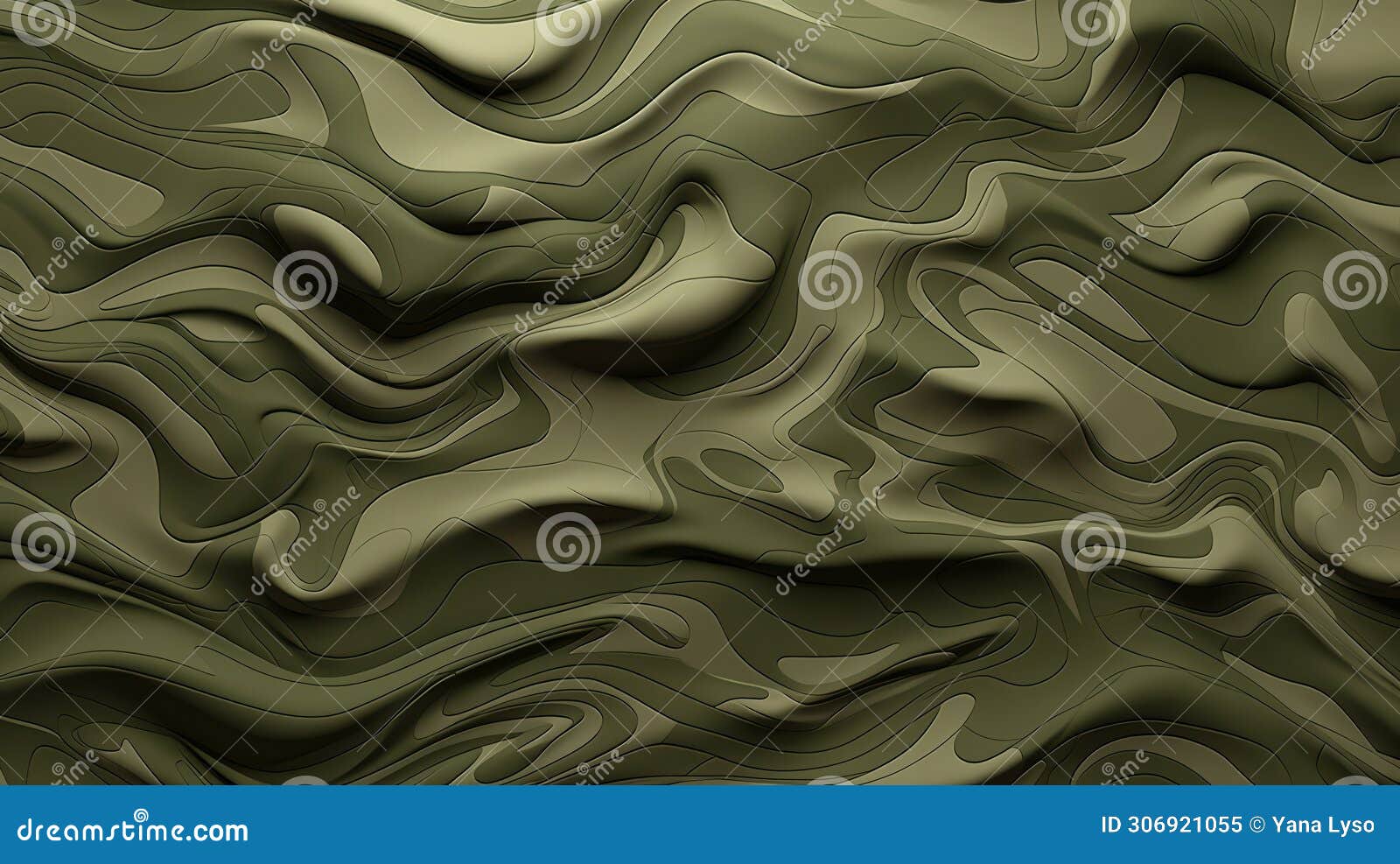 Military Camo Pattern. Intricate Khaki Waves Create a Camouflage Effect ...