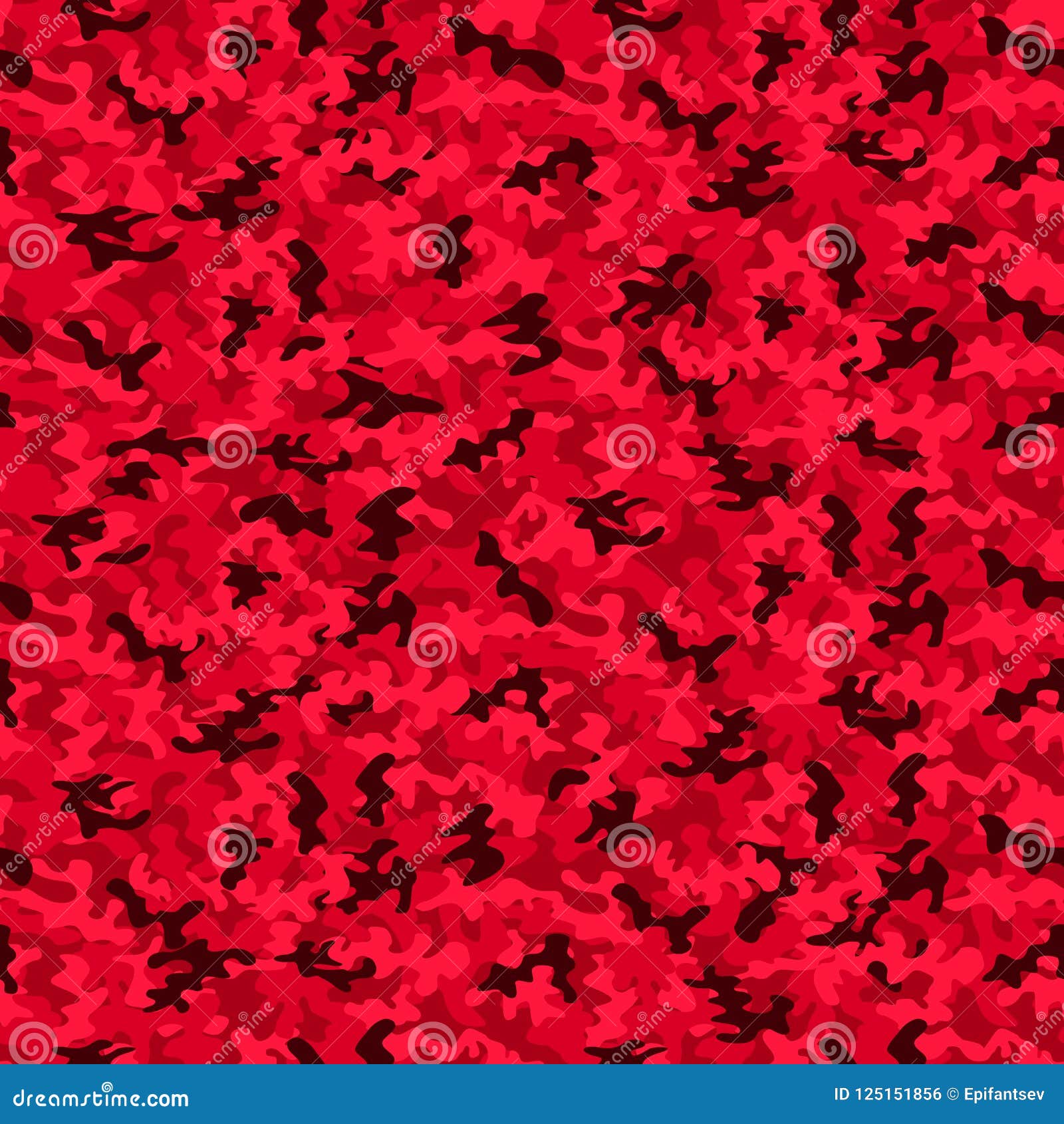 Military Camo Seamless Pattern. Camouflage Backdrop in Red Stock Vector ...