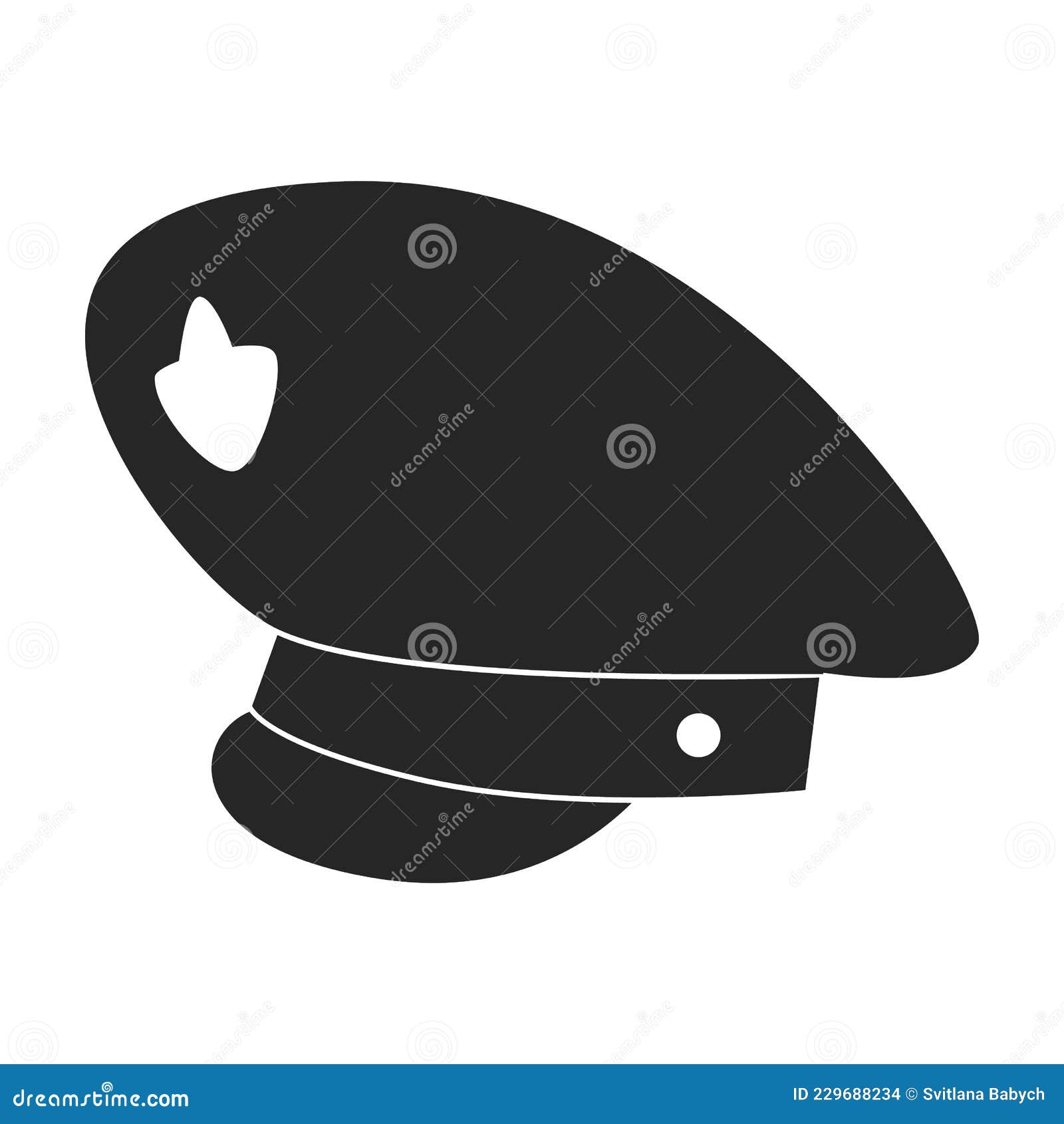 Military Cap Vector Icon.Black Vector Icon Isolated on White Background ...