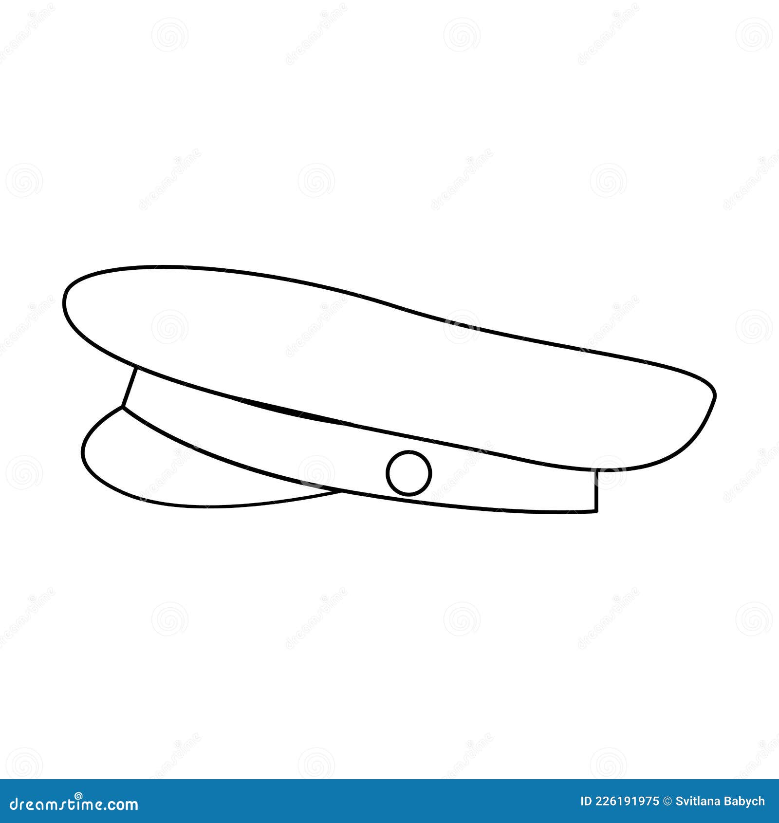 Military Cap Vector Icon.Outline Vector Icon Isolated on White ...