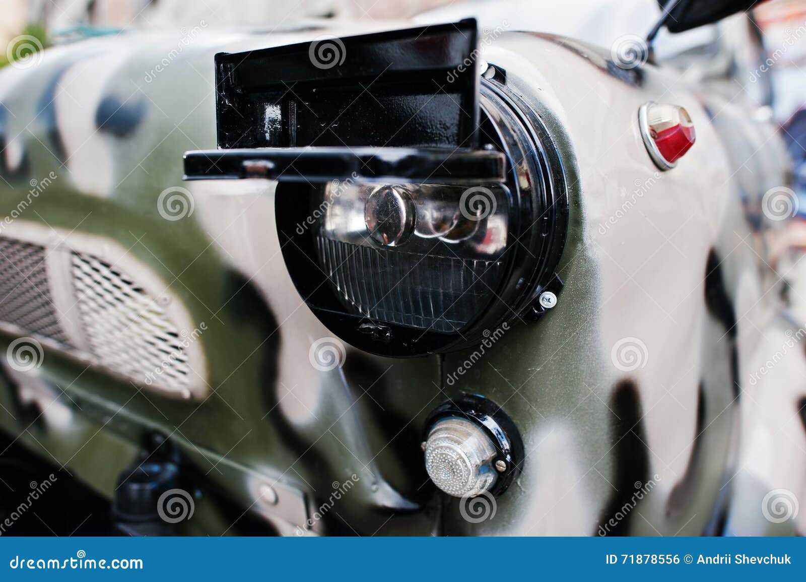 Military Car Headlight Close Up. Stock Photo - Image of auto, detail ...