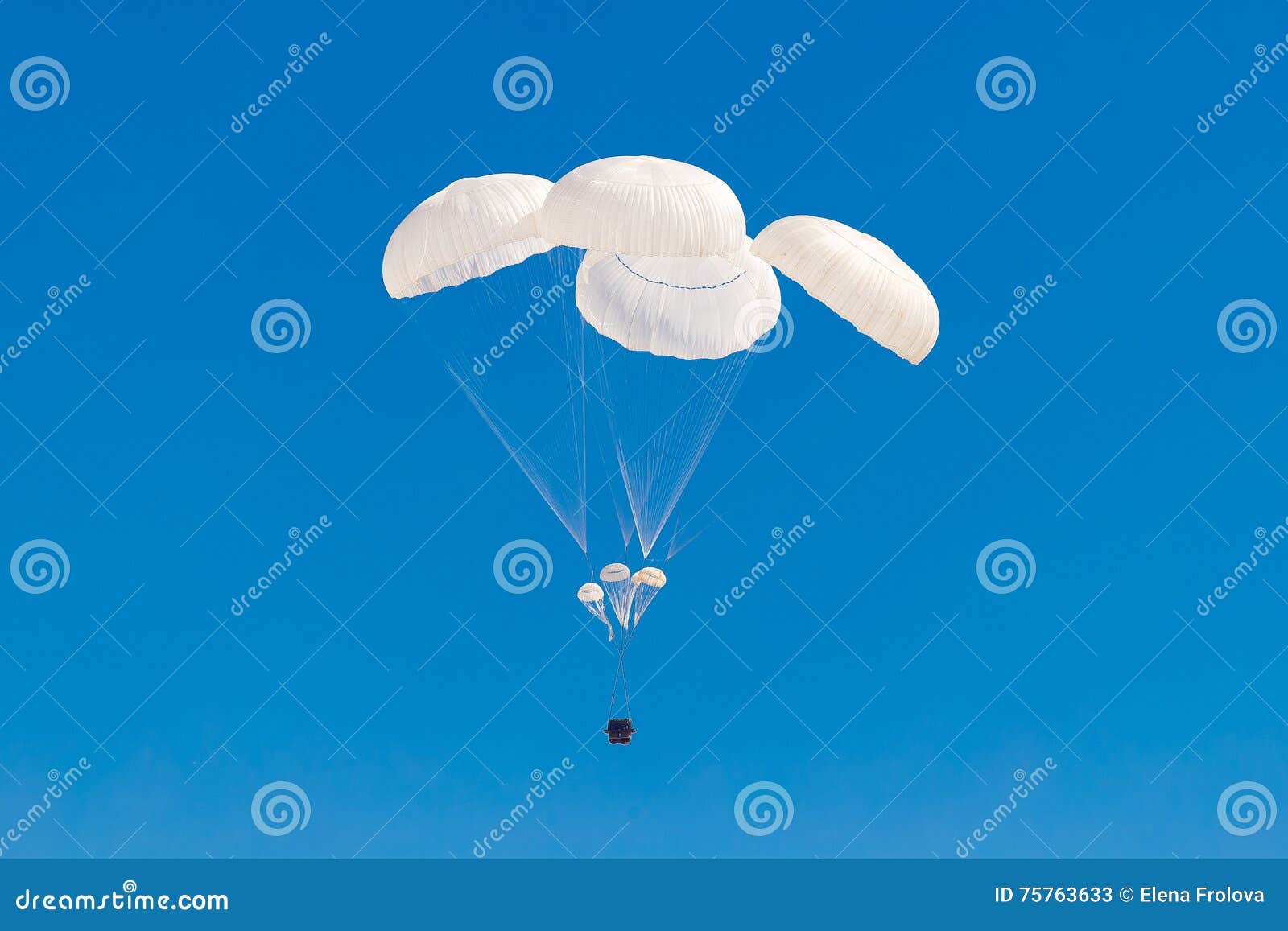 Military Cargo Parachute Flying in the Sky. Editorial Stock Photo ...