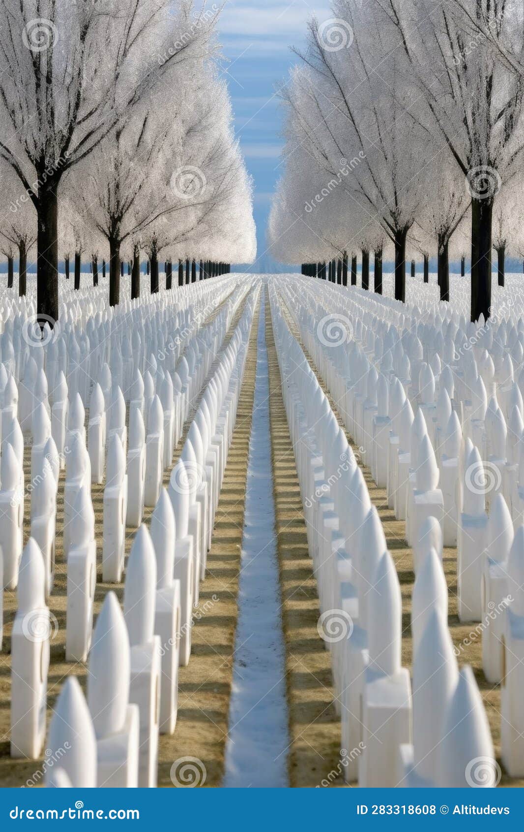 A Military Cemetery With Rows Of Uniform Headstones Royalty-Free Stock ...