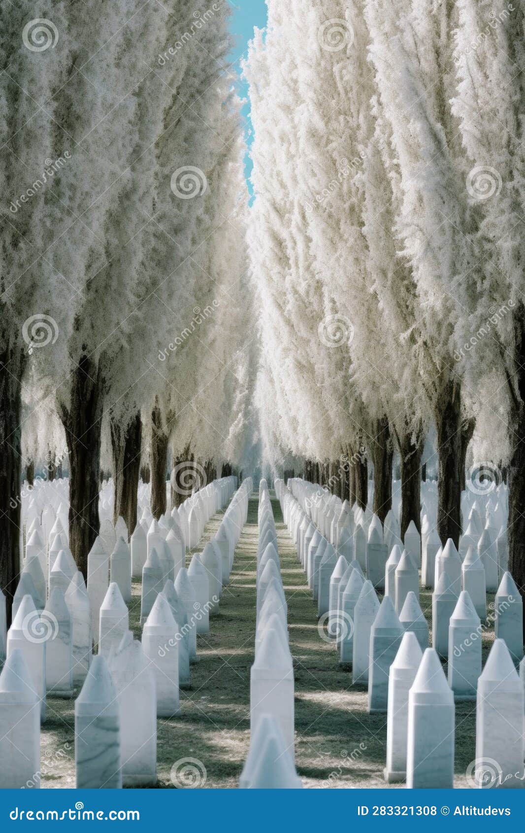 A Military Cemetery With Rows Of Uniform Headstones Royalty-Free Stock ...