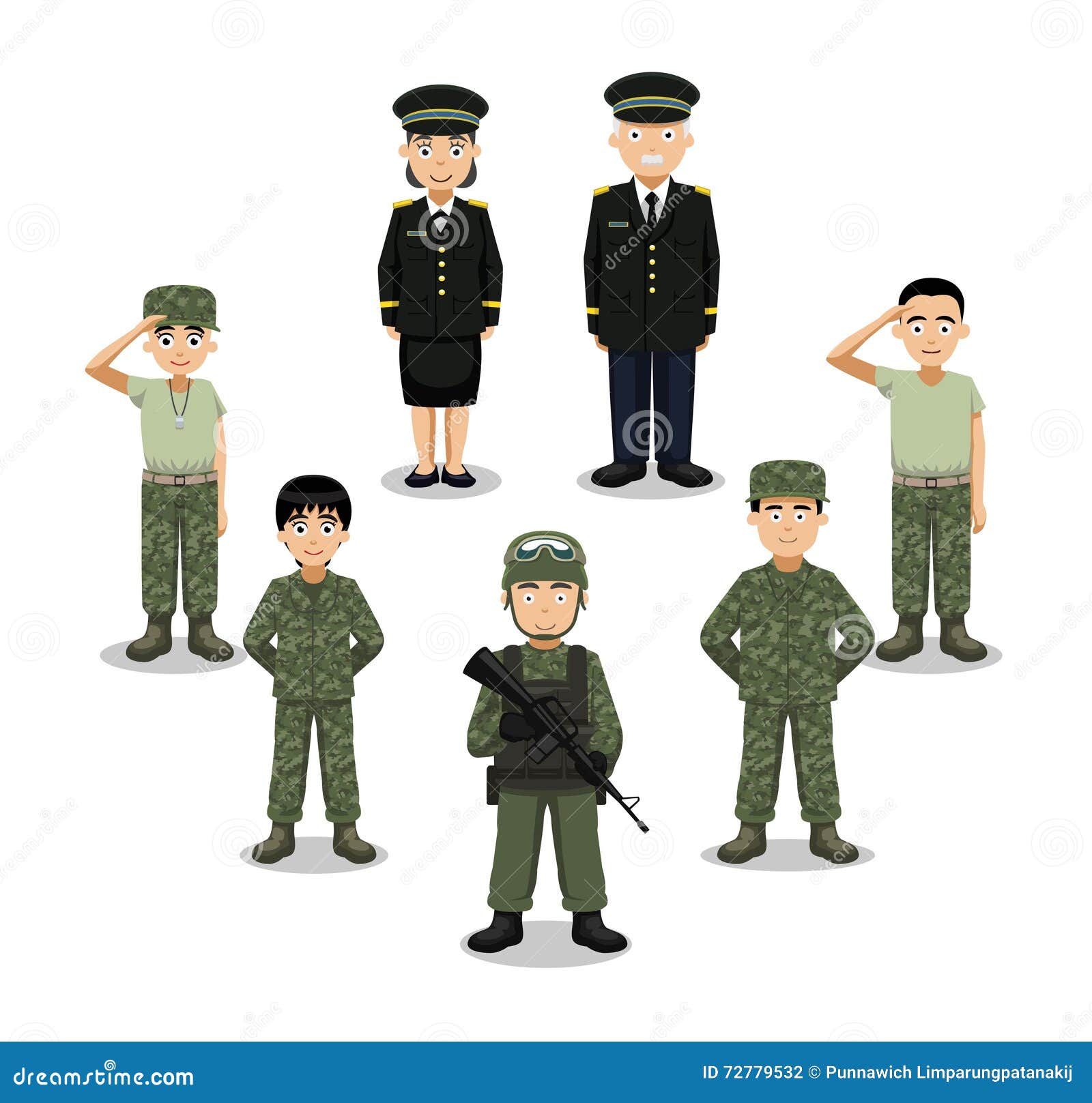 Military Characters Cartoon Vector Illustration Stock Vector ... Military Characters Cartoon Vector Illustration Stock Vector ...