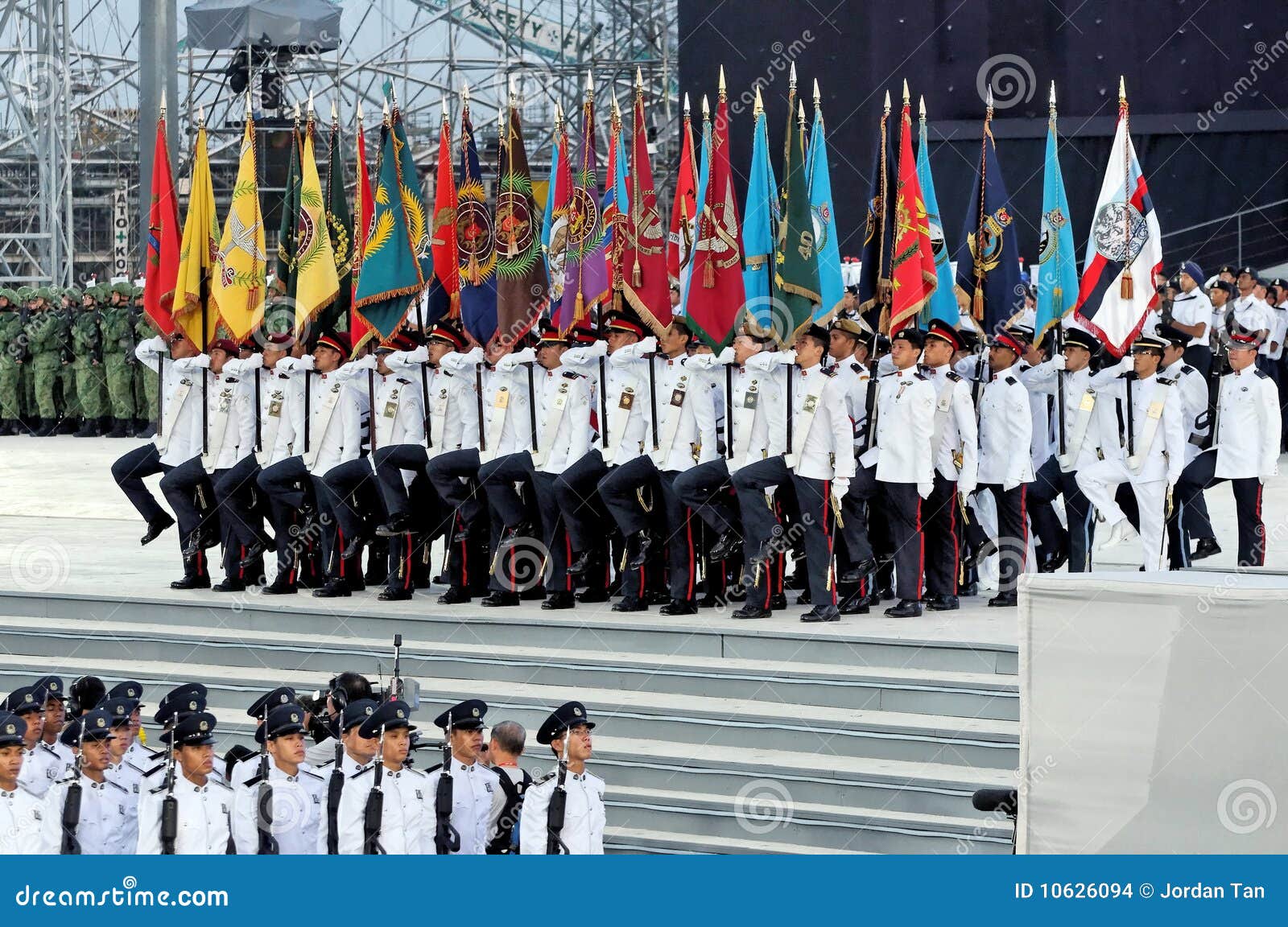 Military Colors Party Marching during NDP 2009 Editorial Stock Image ...