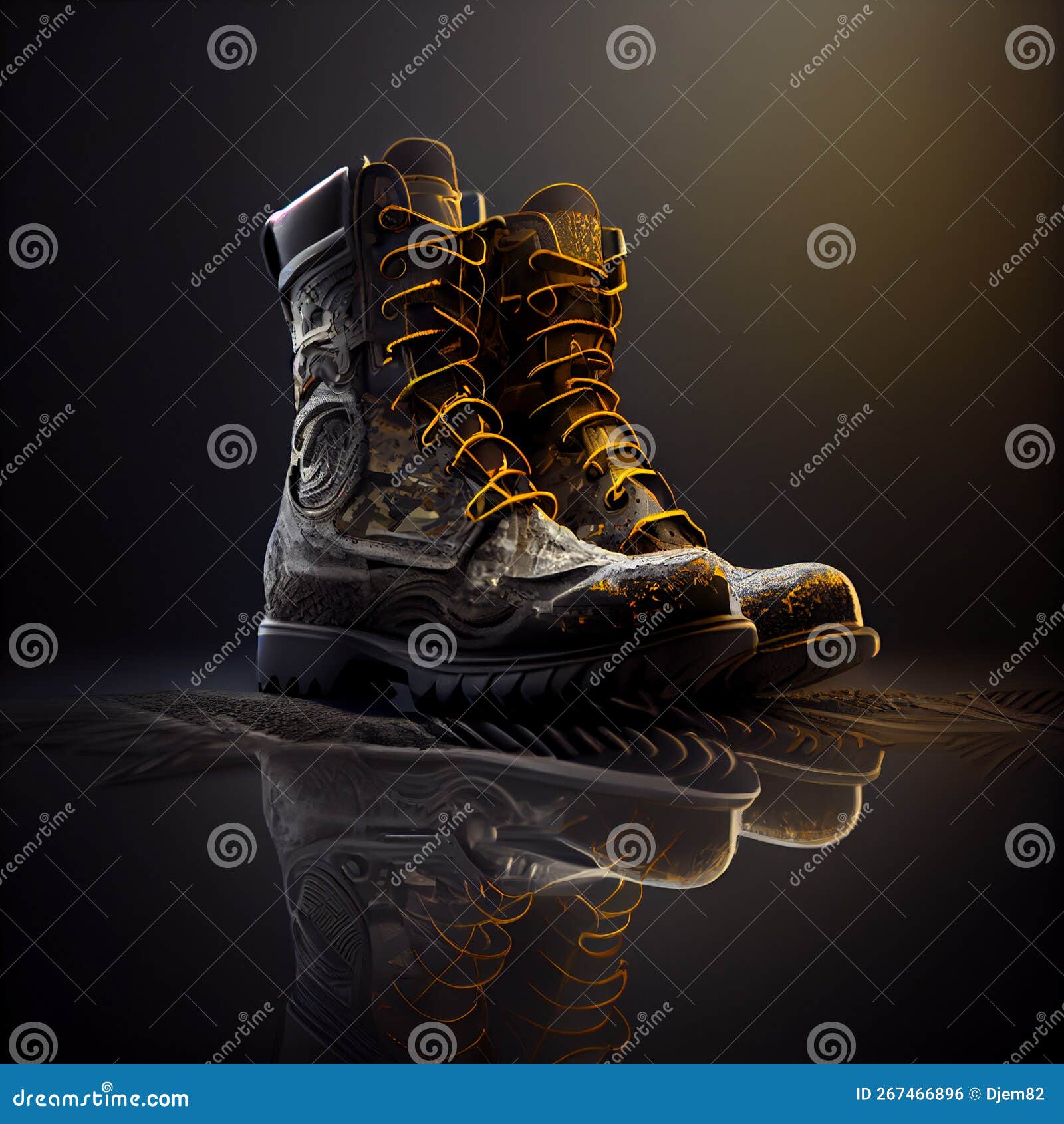 Combat Boots. Military Leather Boots. Vector Illustration For Printing ...