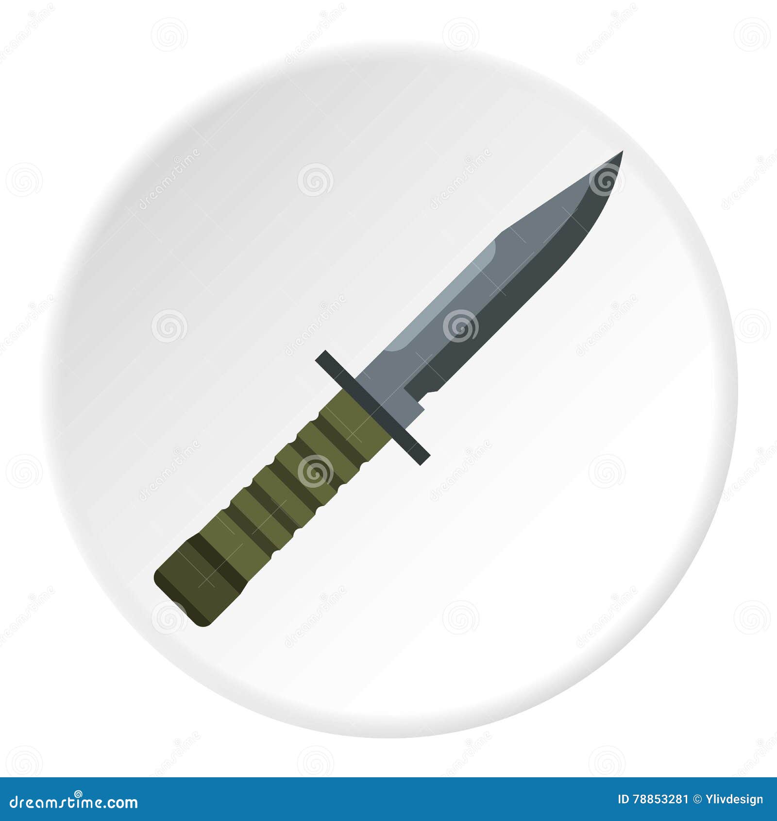 Military Combat Knife Icon, Flat Style Stock Vector - Illustration of ...