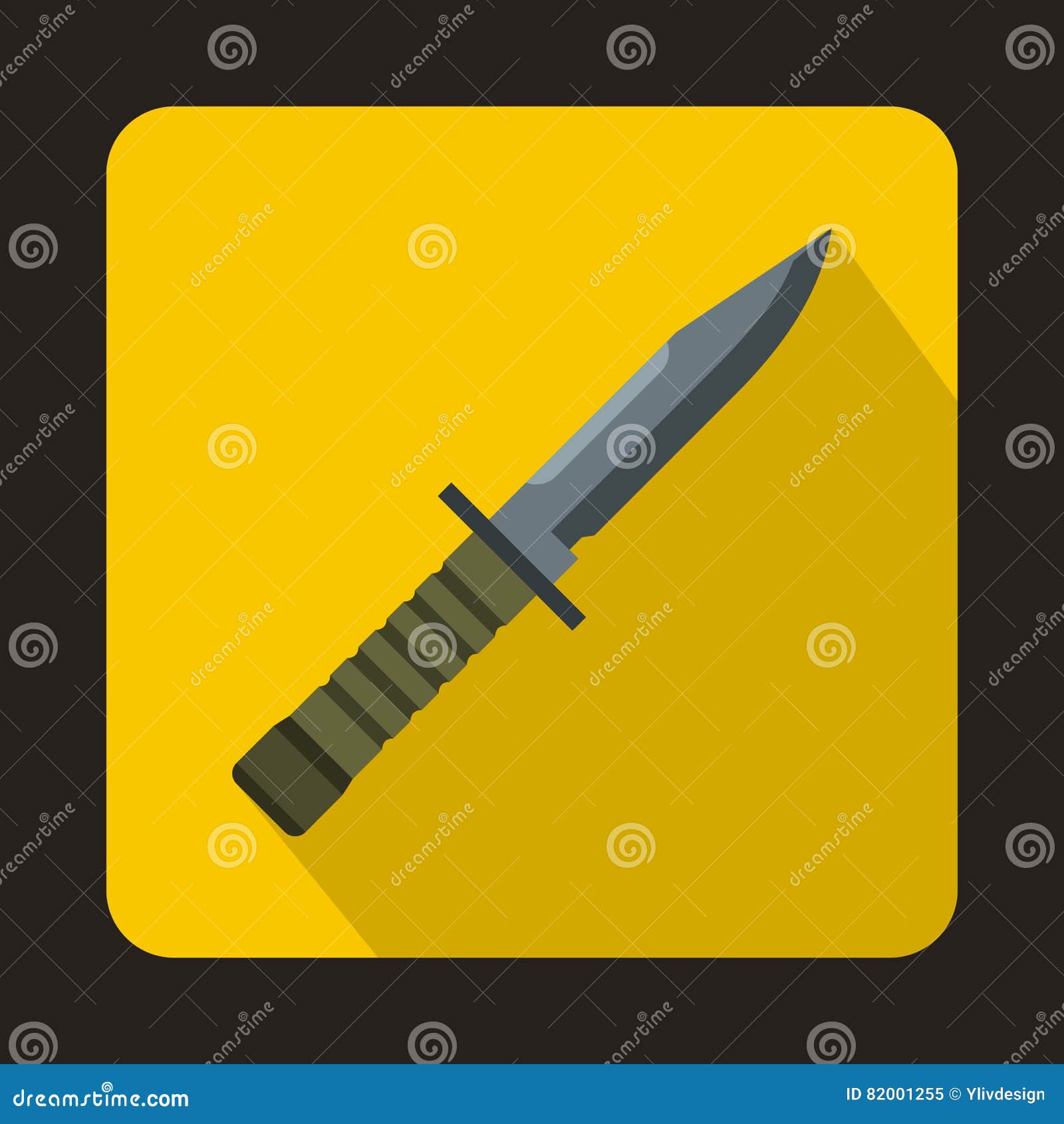 Military Combat Knife Icon, Flat Style Stock Vector - Illustration of ...