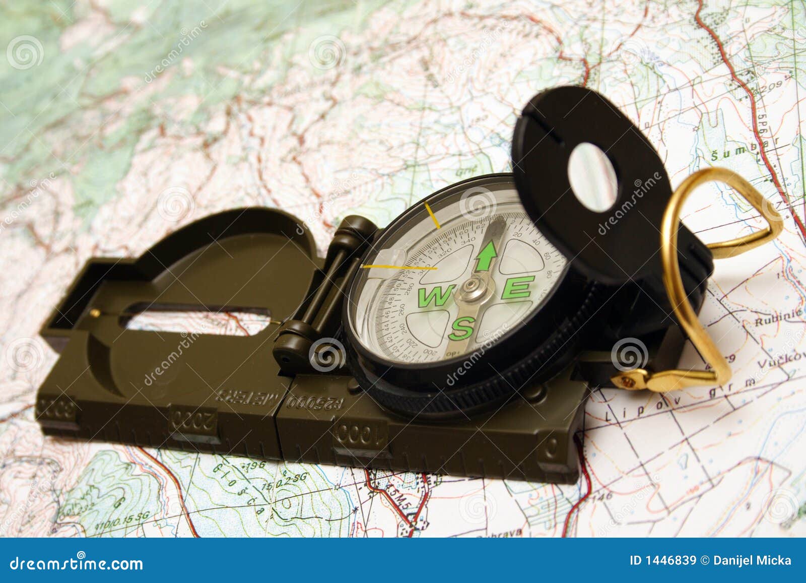 Military Compass stock image. Image of route, preparing - 1446839
