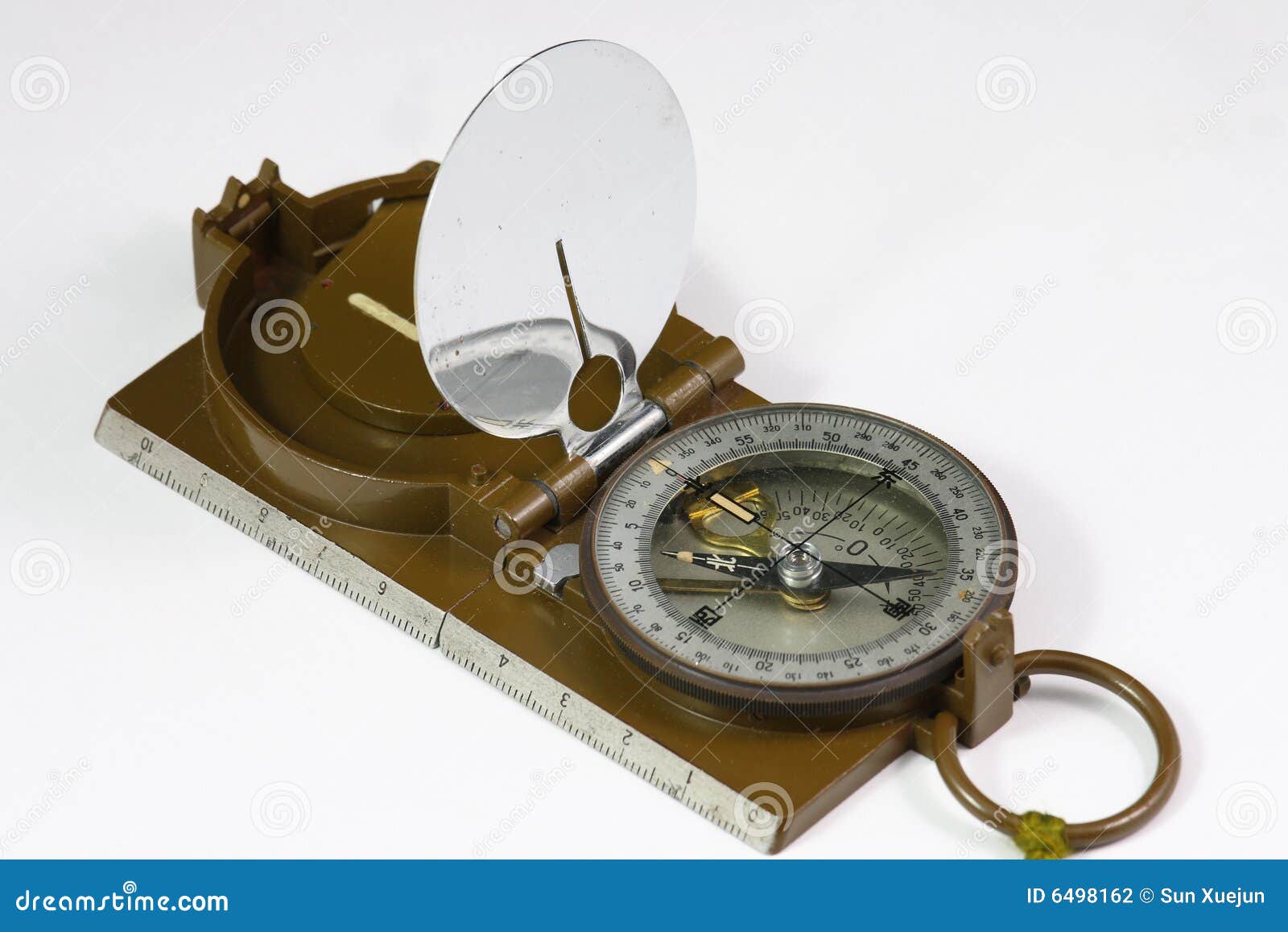 Military Compass on White Background Stock Photo - Image of camping ...