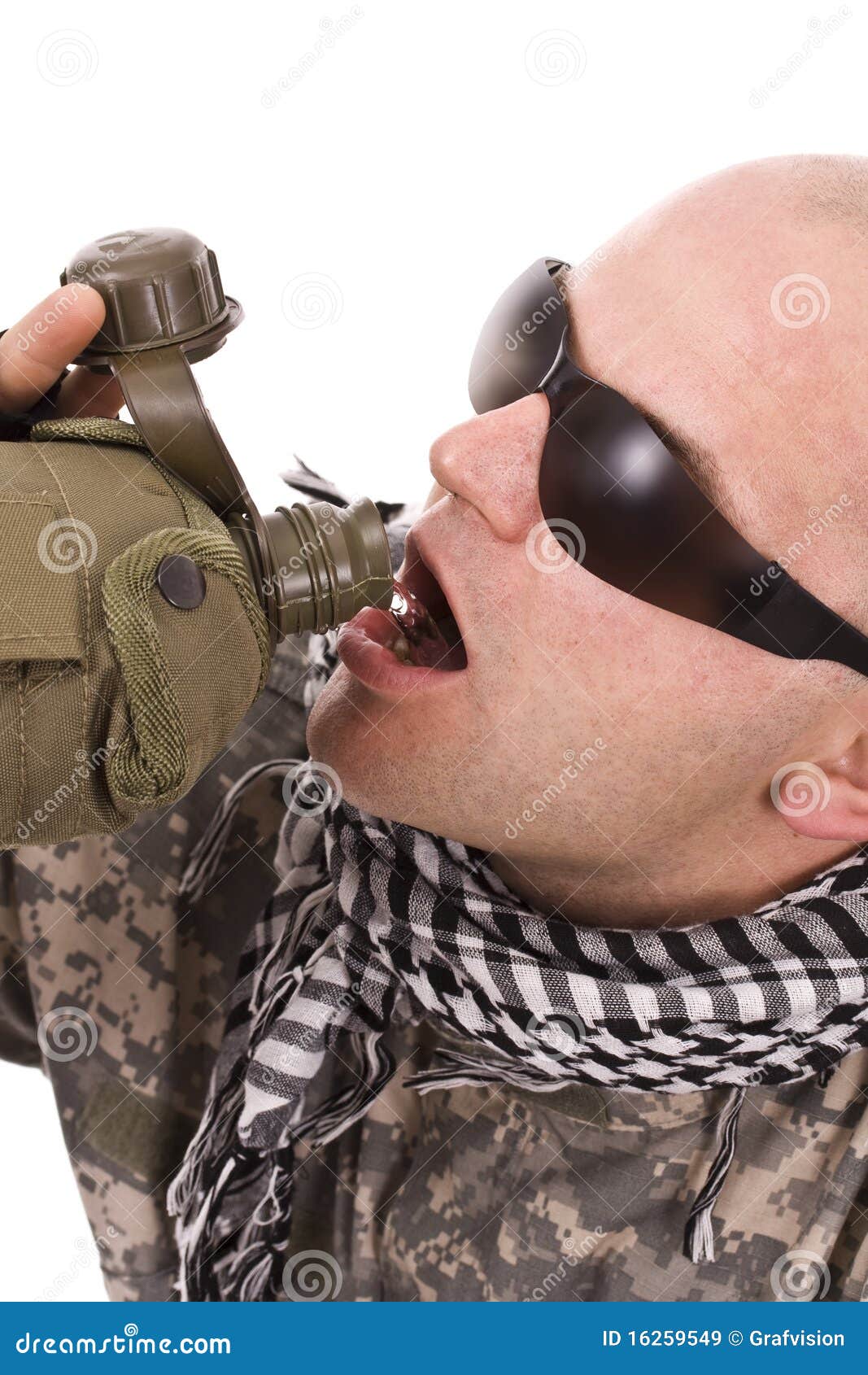 Military drinking stock image. Image of conflict, uniform - 16259549