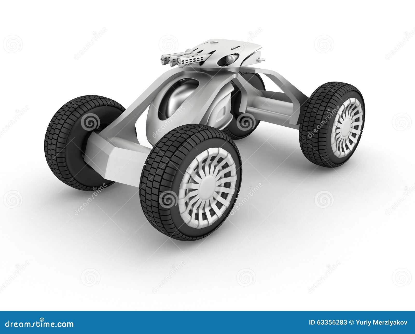 Military Droid Car with Heavy Gun Stock Illustration - Illustration of ...