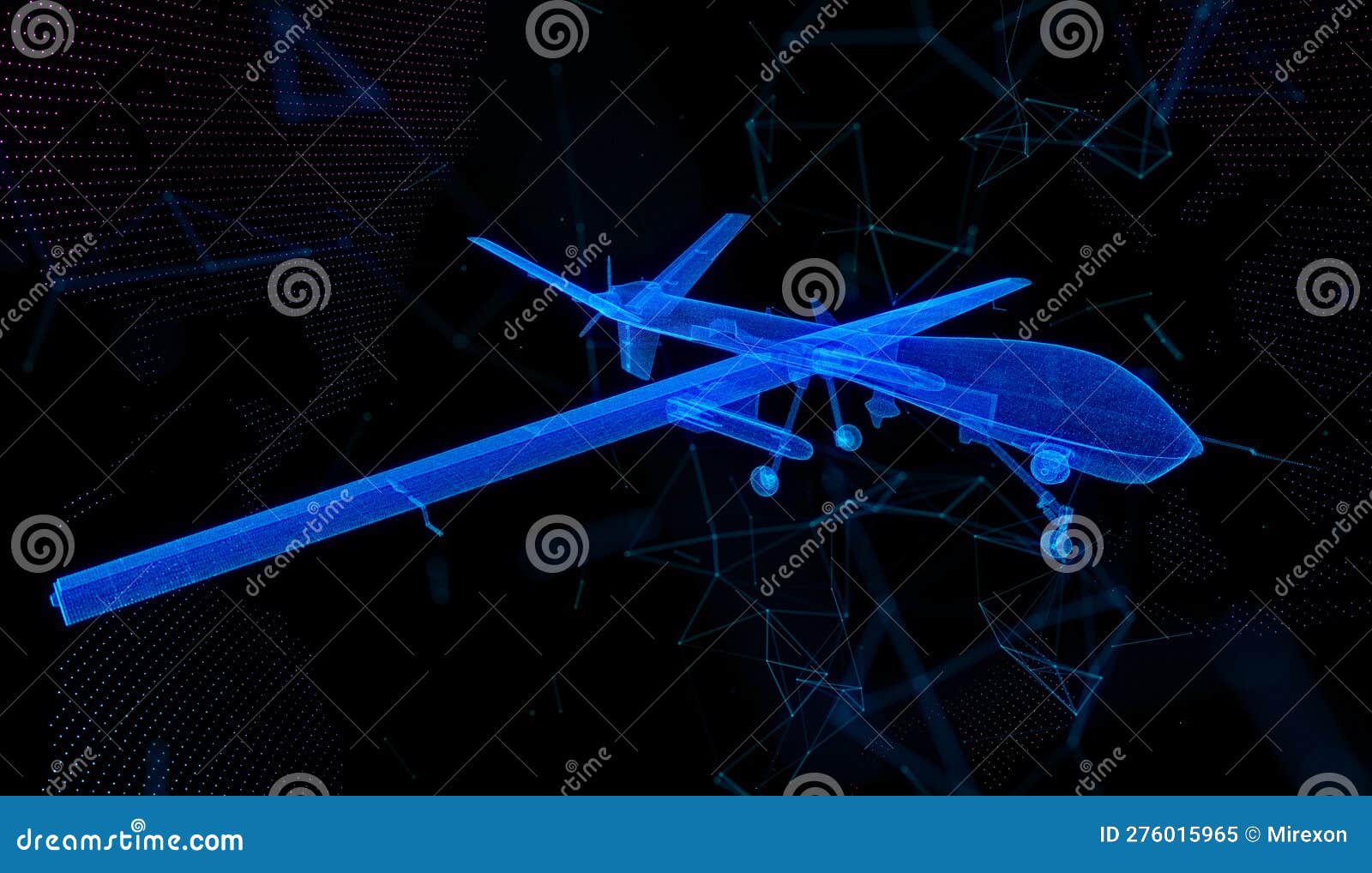 Military Drone. Digital Technology Visualization Military Aerial Drone ...