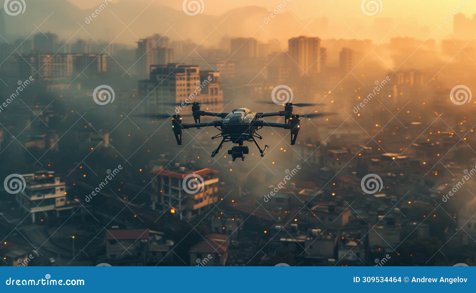 Military Drone in Flight Observing Positions Stock Illustration ...