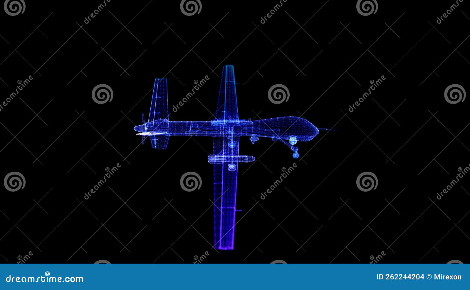 Military Drone Wire-frame Polygonal Lines. Digital Technology ...