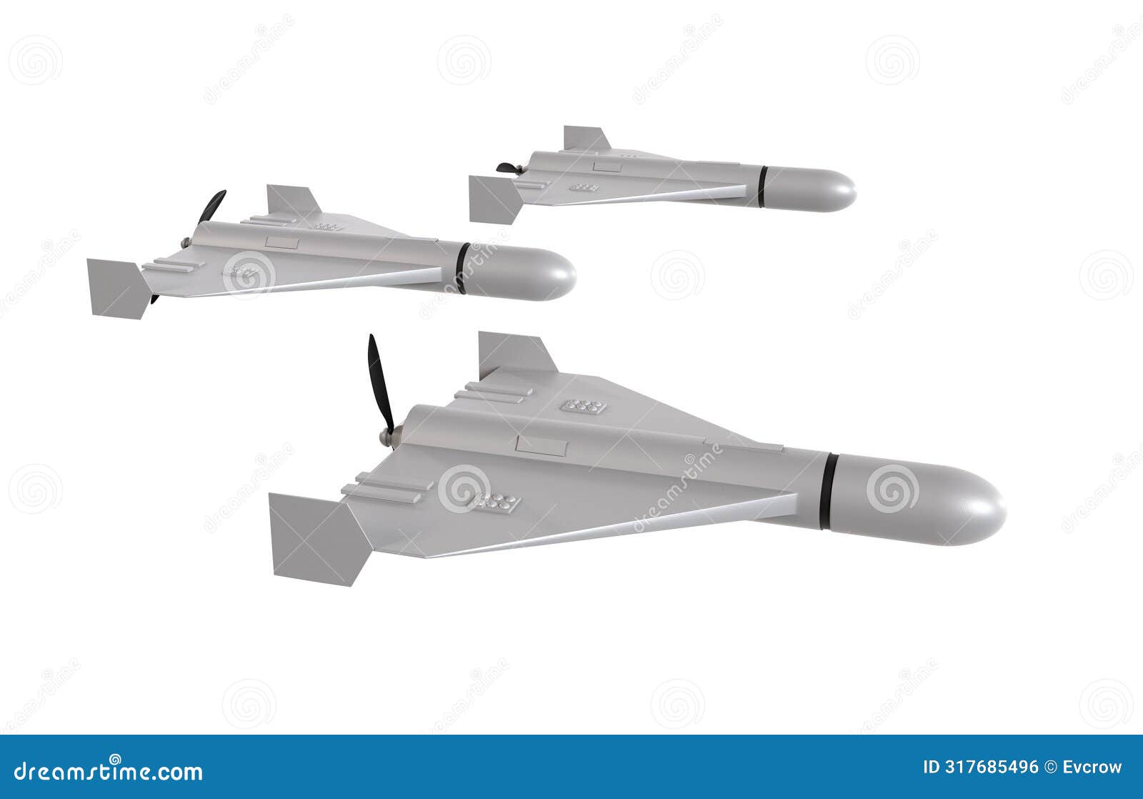 Military Drones Isolated on White Background Stock Illustration ...