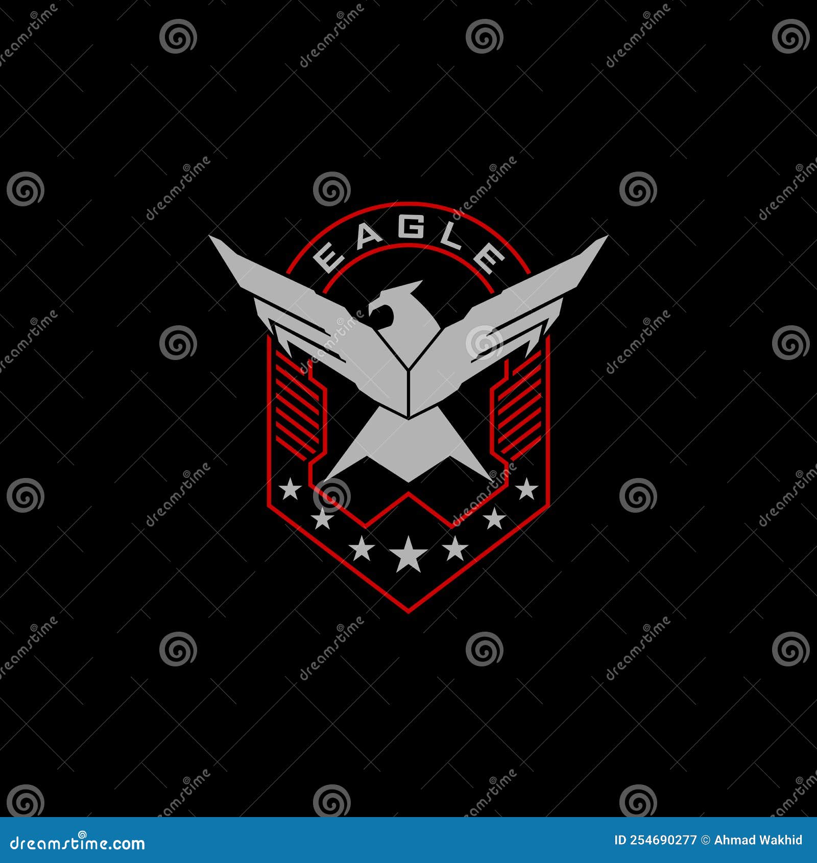 Military Eagle Badge Logo Design Emblem Template Stock Vector - Illustration of veteran ...
