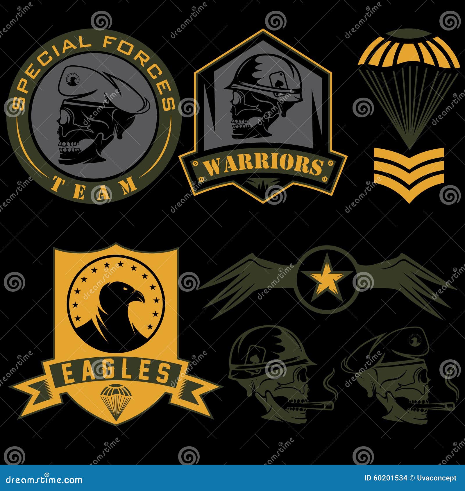 Military Emblem Set Vector Design Template Stock Vector - Illustration ...