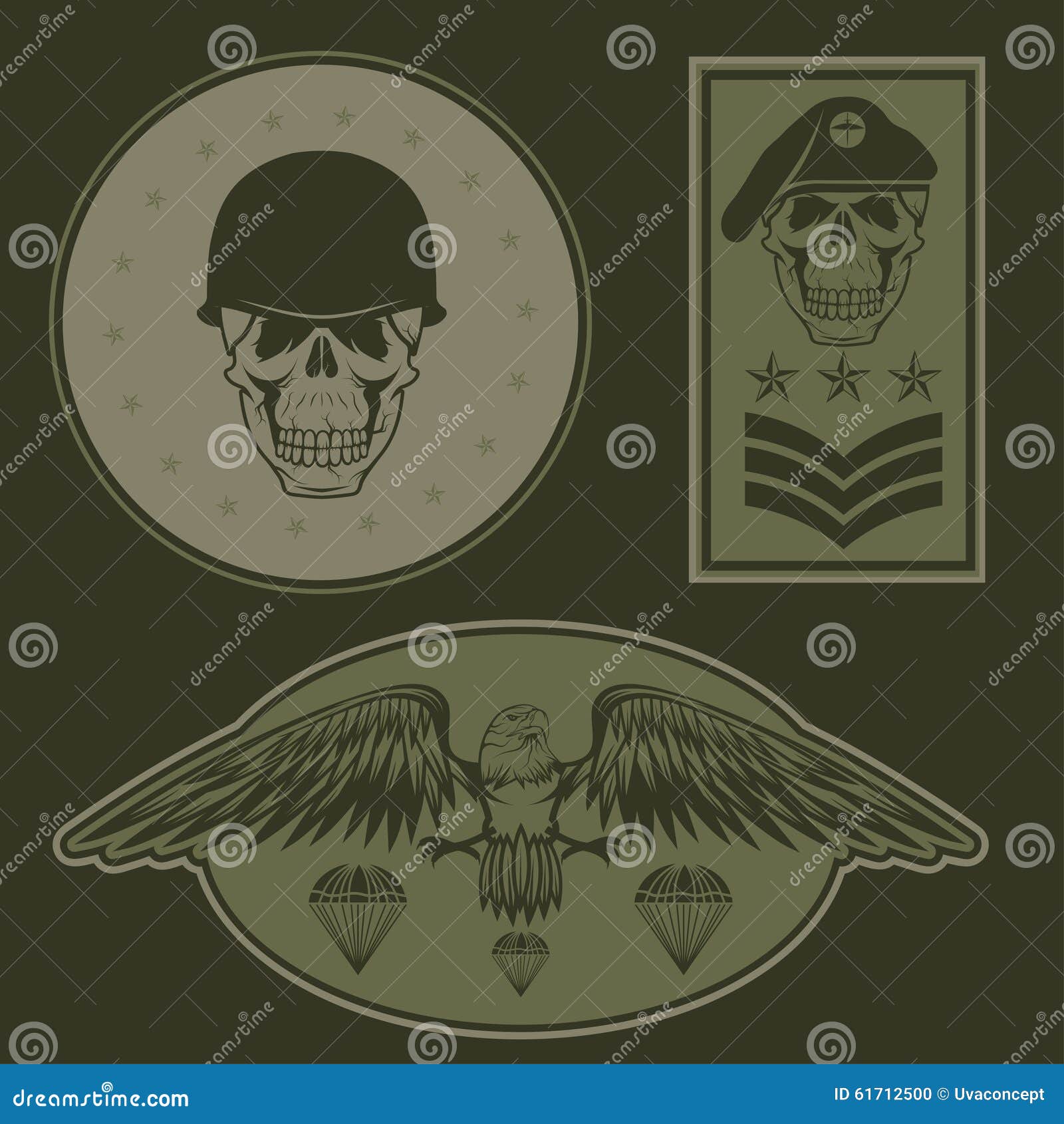 Military Emblem Set Vector Design Template Stock Vector - Illustration ...