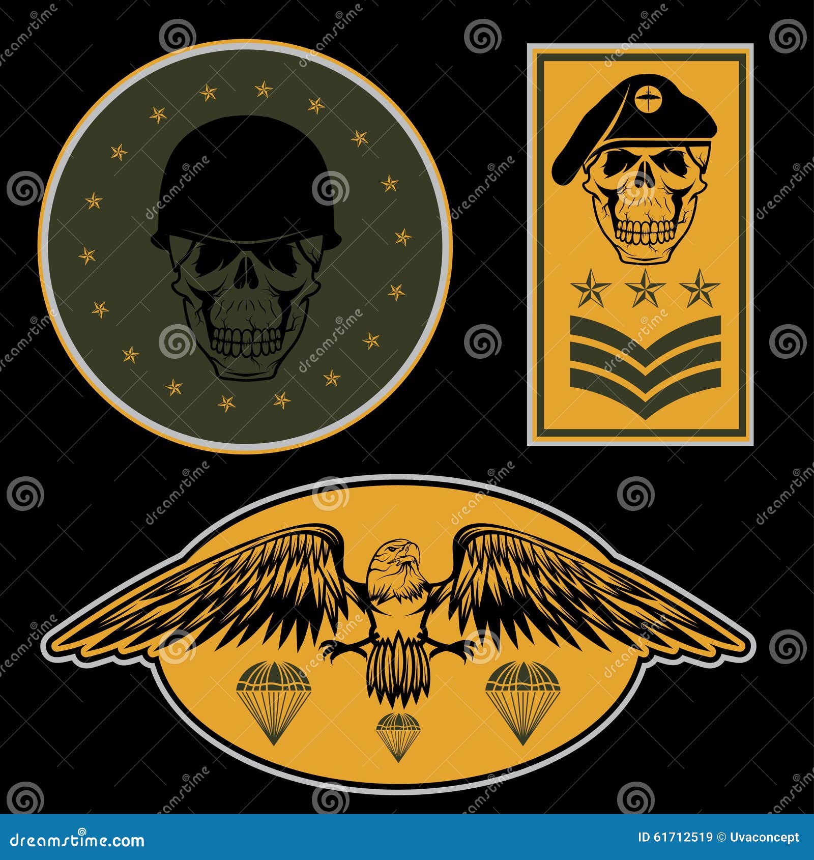 Military Emblem Set Vector Design Template Stock Vector - Illustration ...