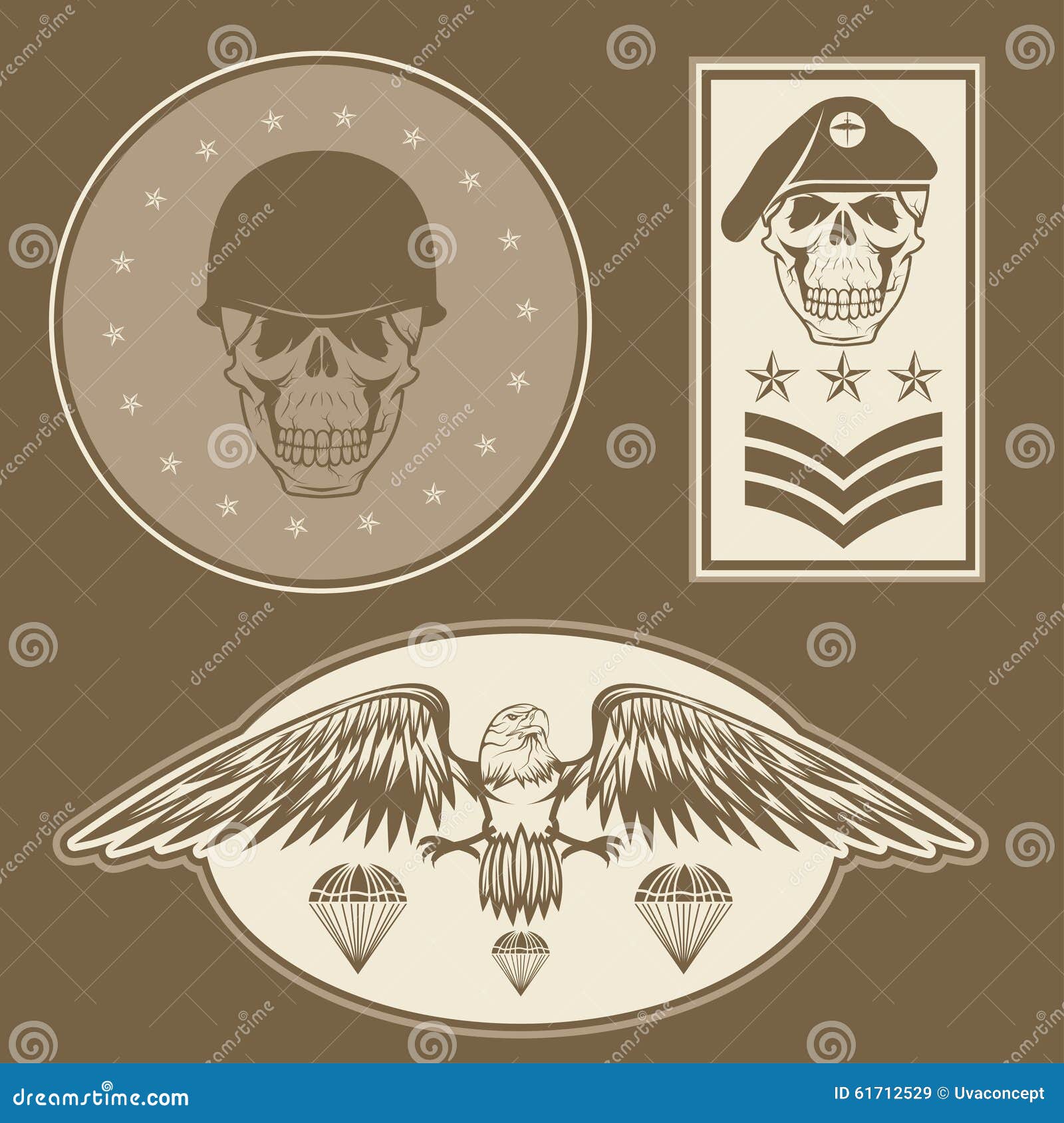 Military Emblem Set Vector Design Template Stock Vector - Illustration ...