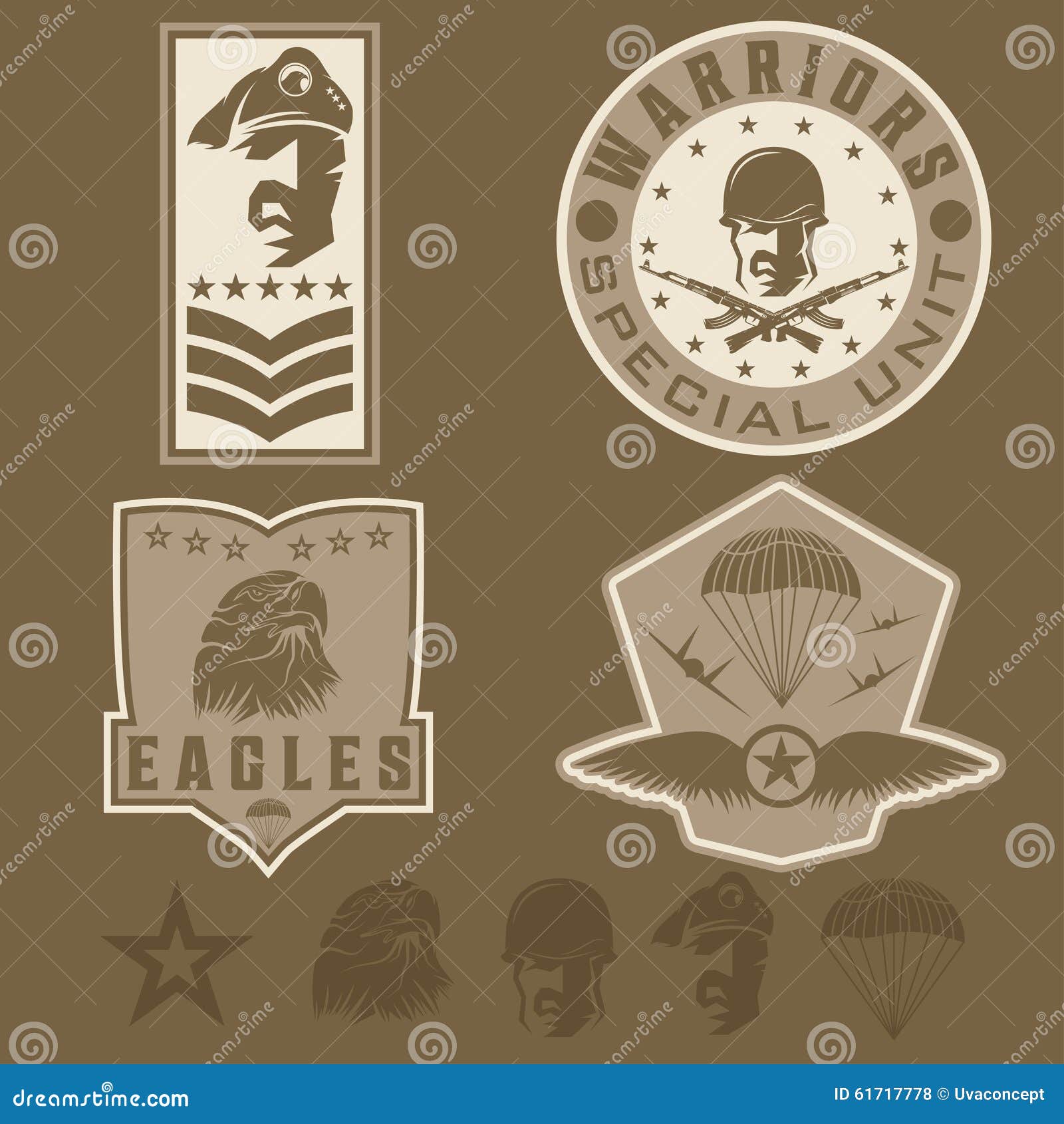 Military Emblem Set Vector Design Template Stock Vector - Illustration ...