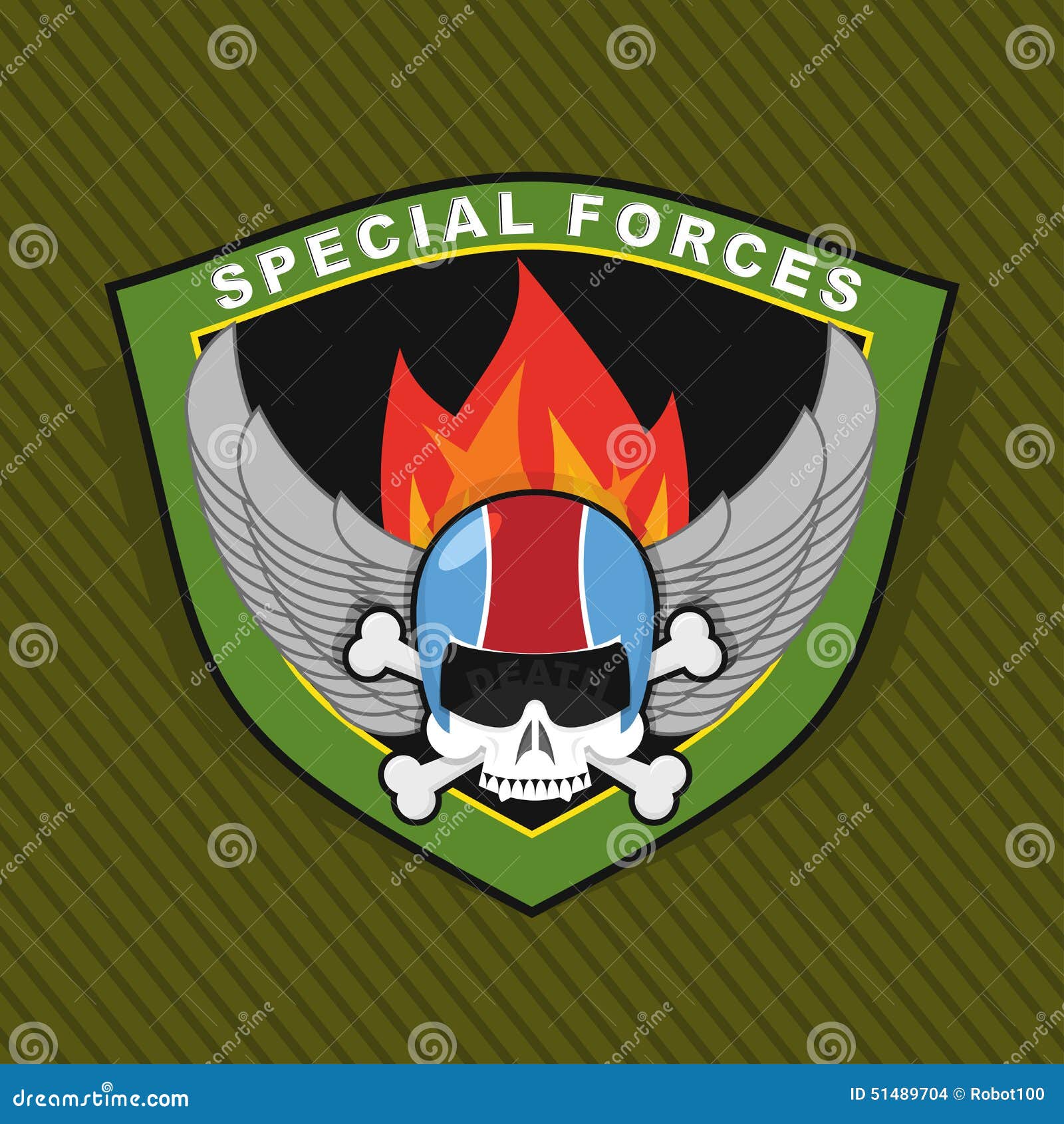 Skull With Military Helmet And Knife. Vector Illustration ...