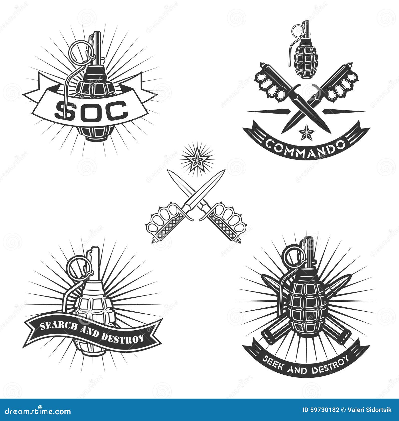 Military emblems stock vector. Illustration of military - 59730182
