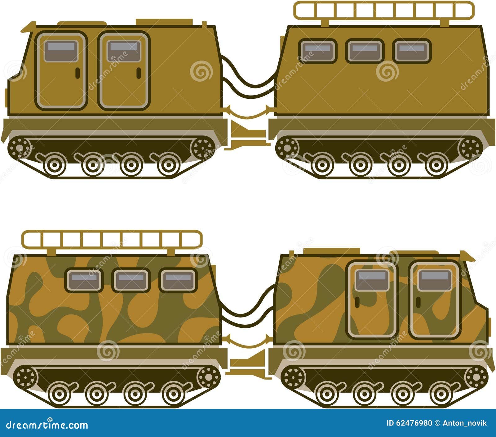 Tracked All-terrain Vehicle Drawings Vector Illustration ...