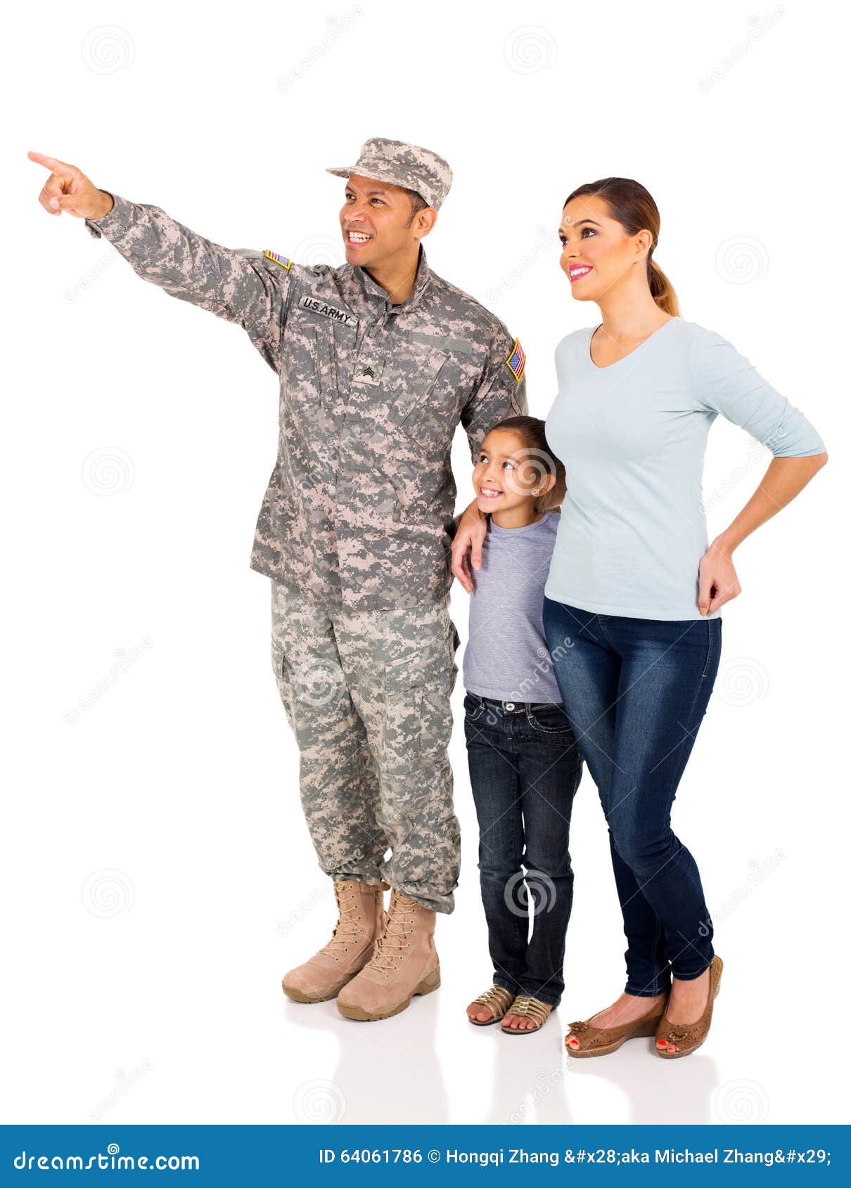 Military family pointing stock photo. Image of handsome - 64061786