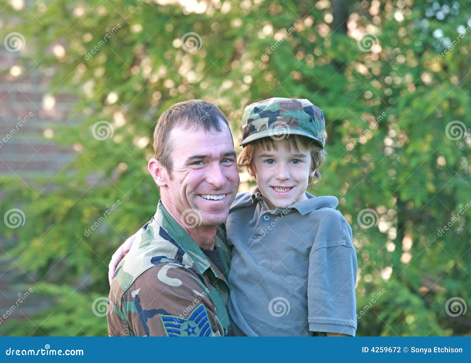 Military Father Holding Son Stock Photo - Image of handsome, airforce ...