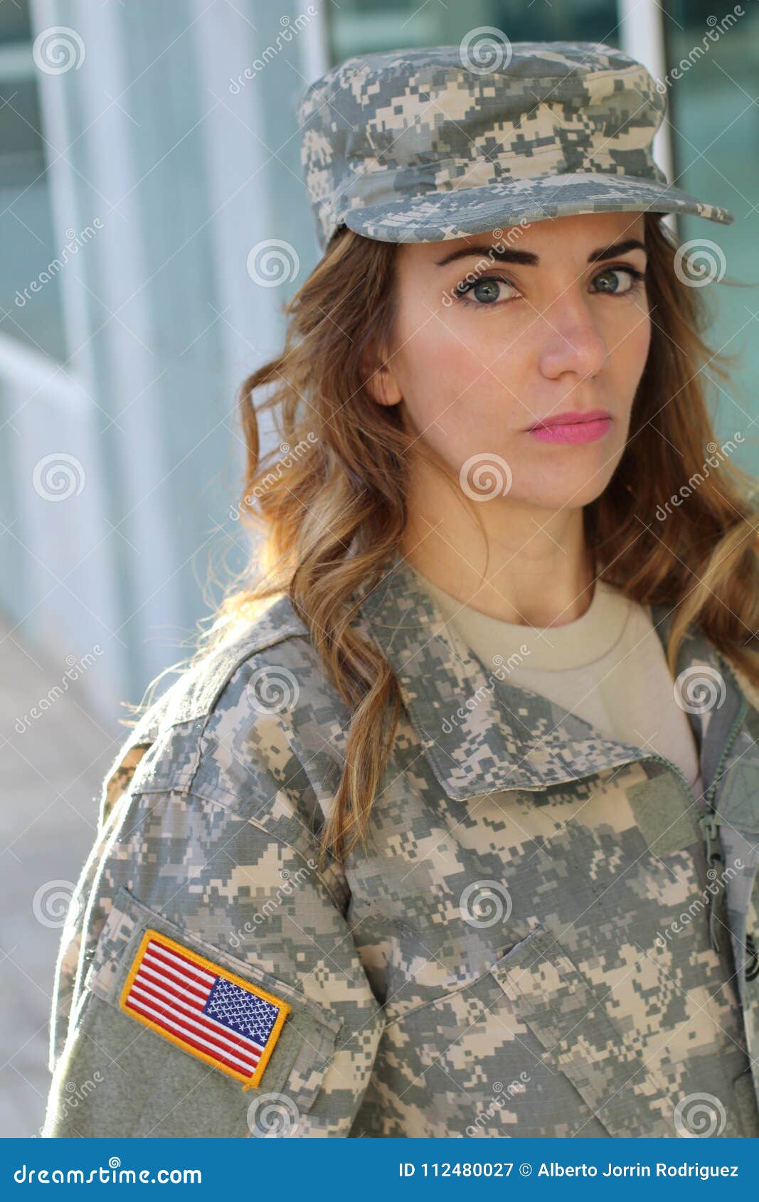 Military Female with Neutral Expression Stock Image - Image of ...