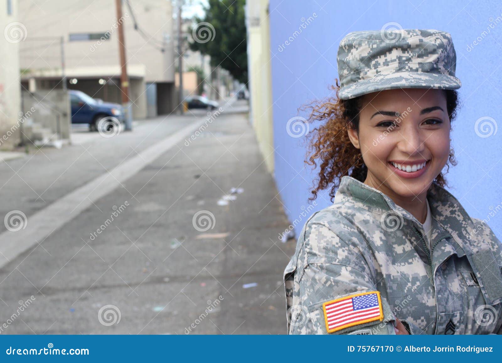 Military Female Smiling with Copy Space Stock Photo - Image of army ...