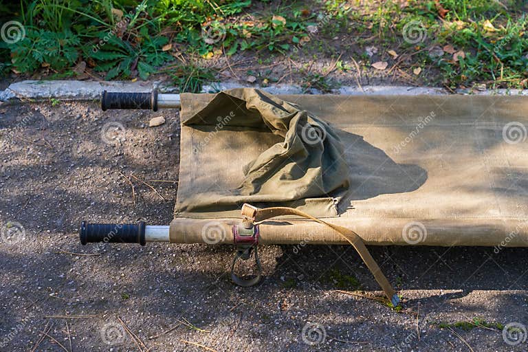Military Field Stretcher Element with Selective Focus. Background Stock ...