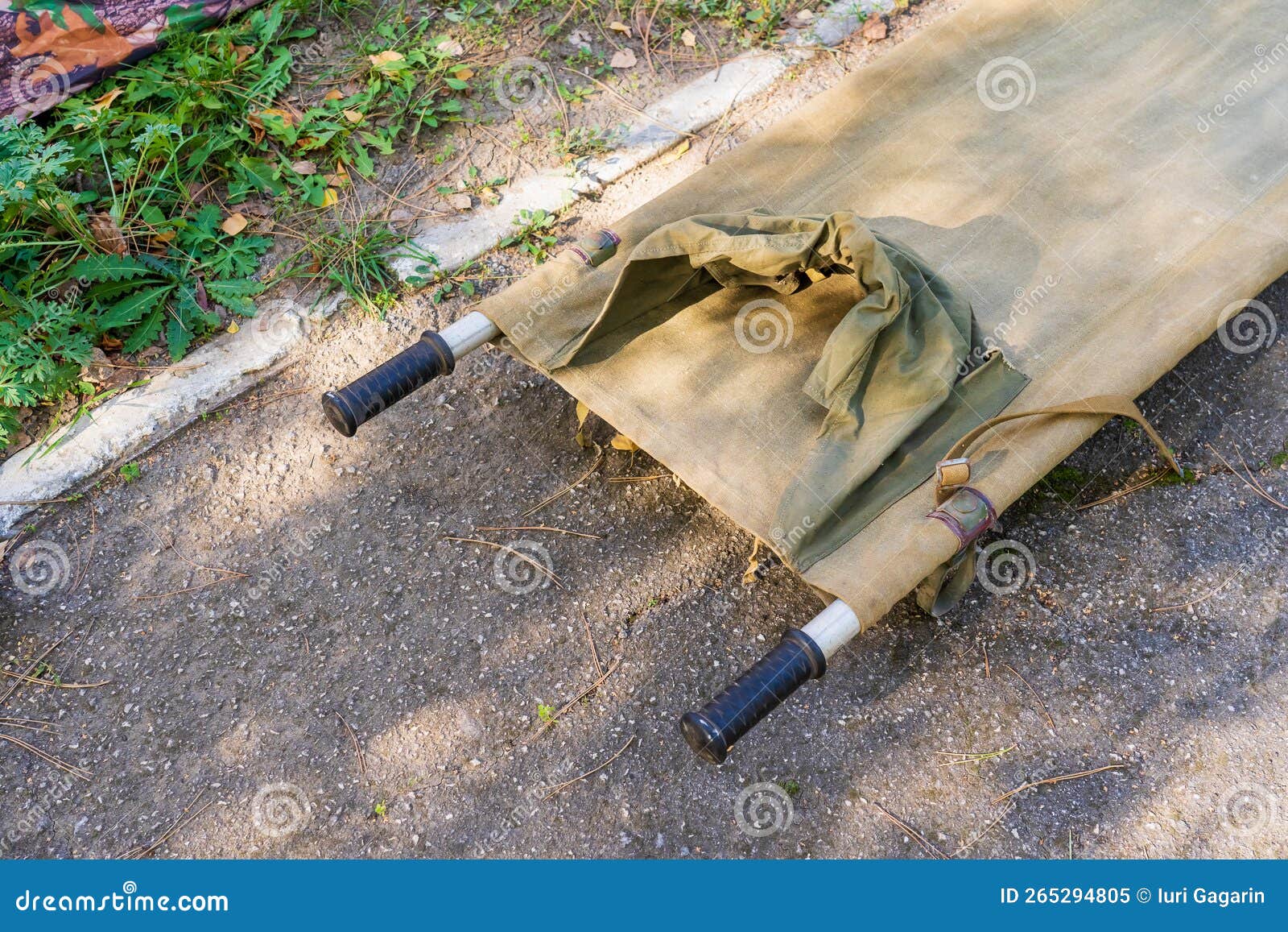 Military Field Stretcher Element with Selective Focus. Background Stock ...
