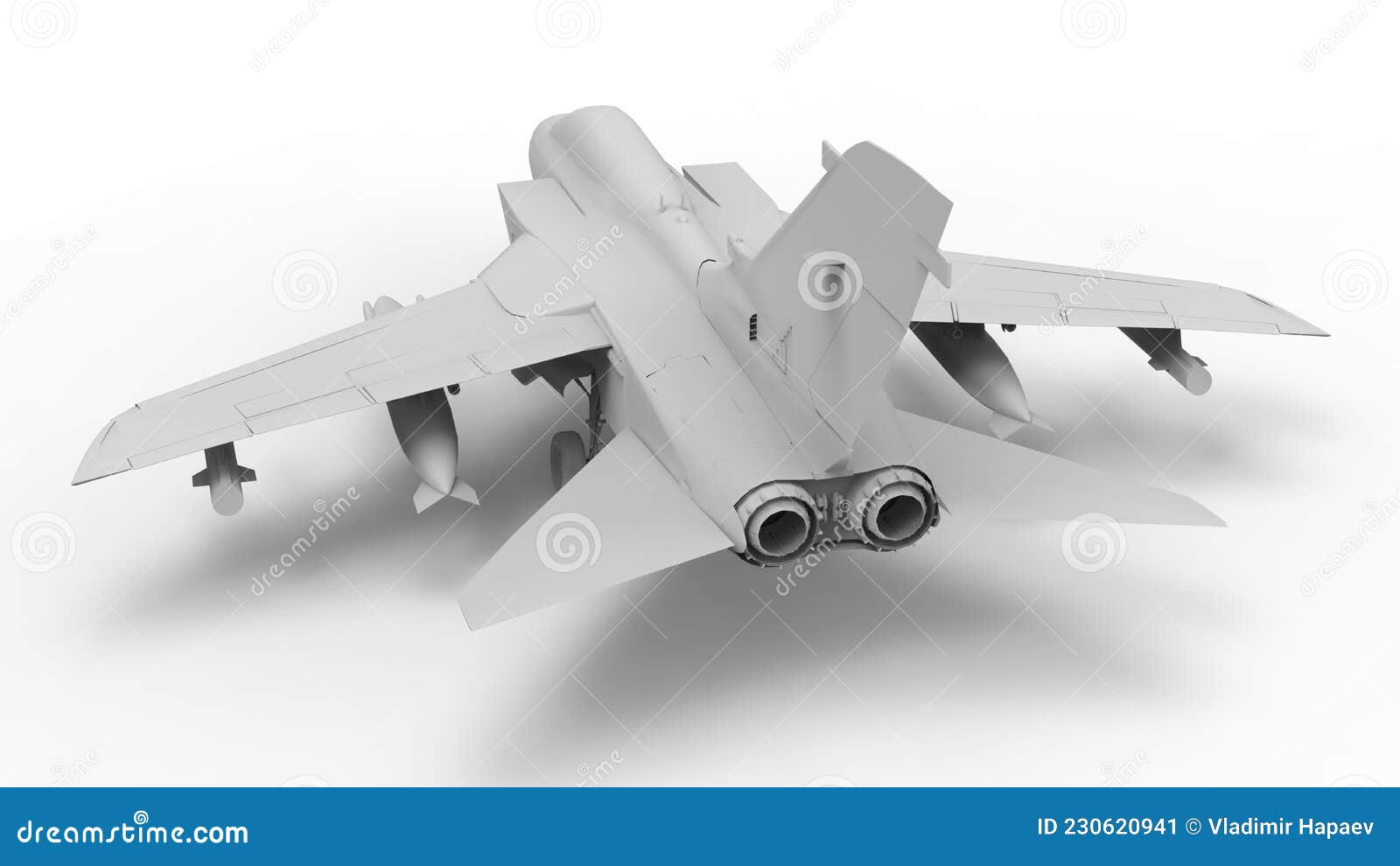 Military Fighter Aircraft. Three-dimensional Raster Illustration in the ...