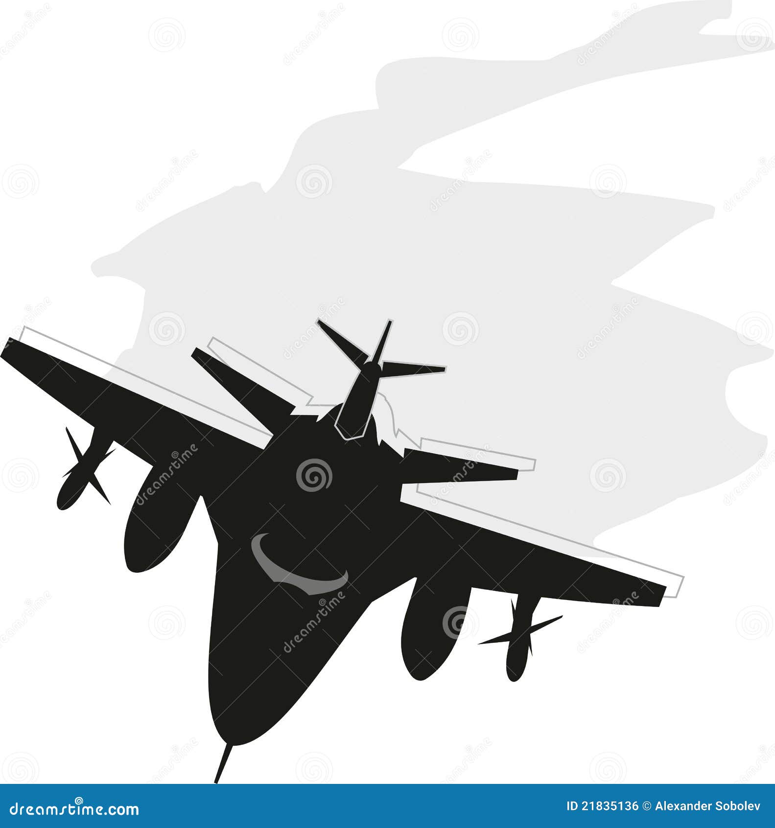 Military Bomber Aircraft Detailed Silhouette. Isolated On A White ...