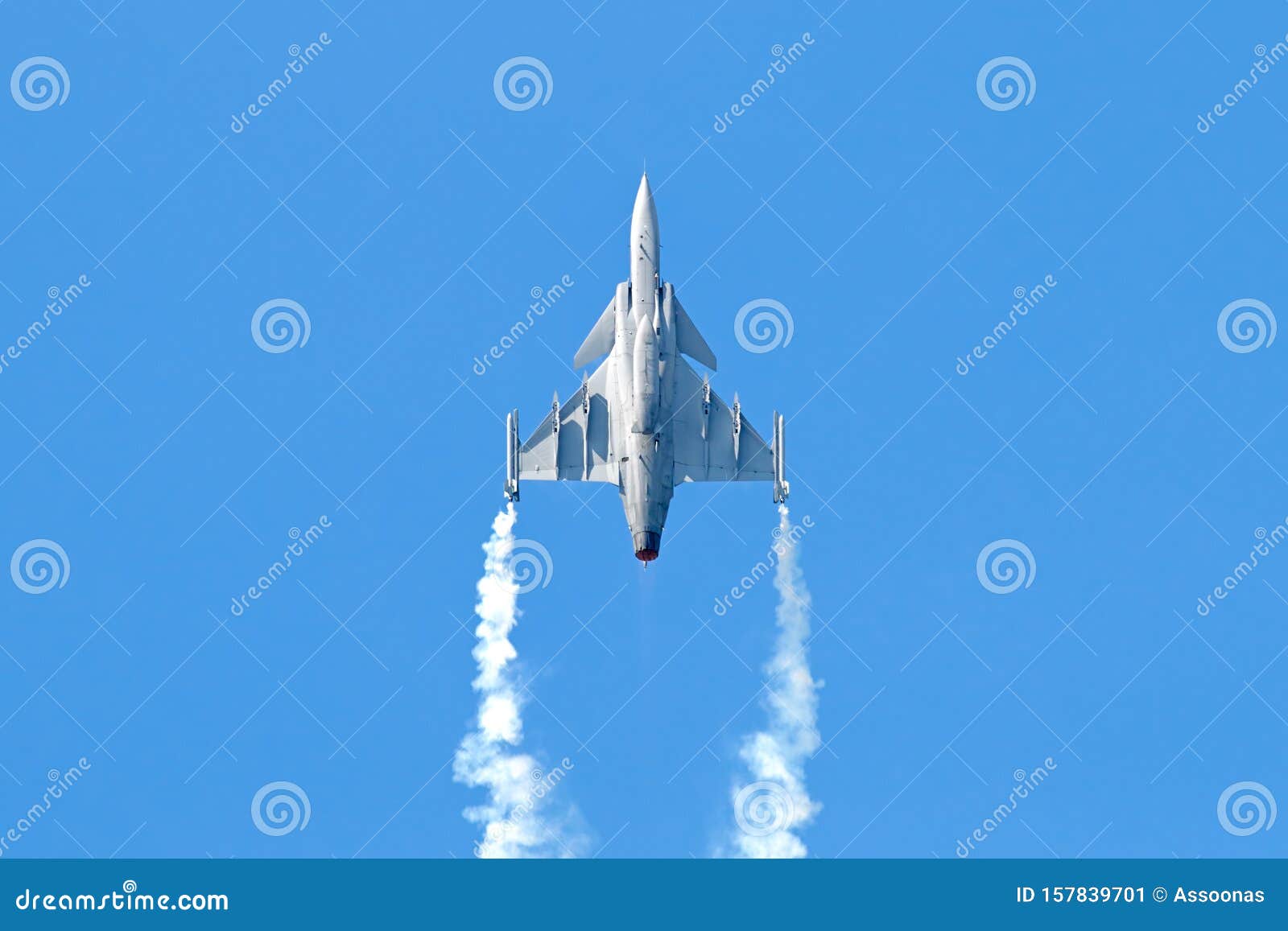 Military Fighter Jet on Blue Sky Stock Image - Image of defense ...