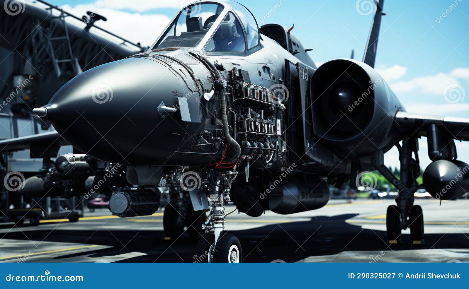 Military Fighter Jet Engine Close-up Stock Illustration - Illustration ...