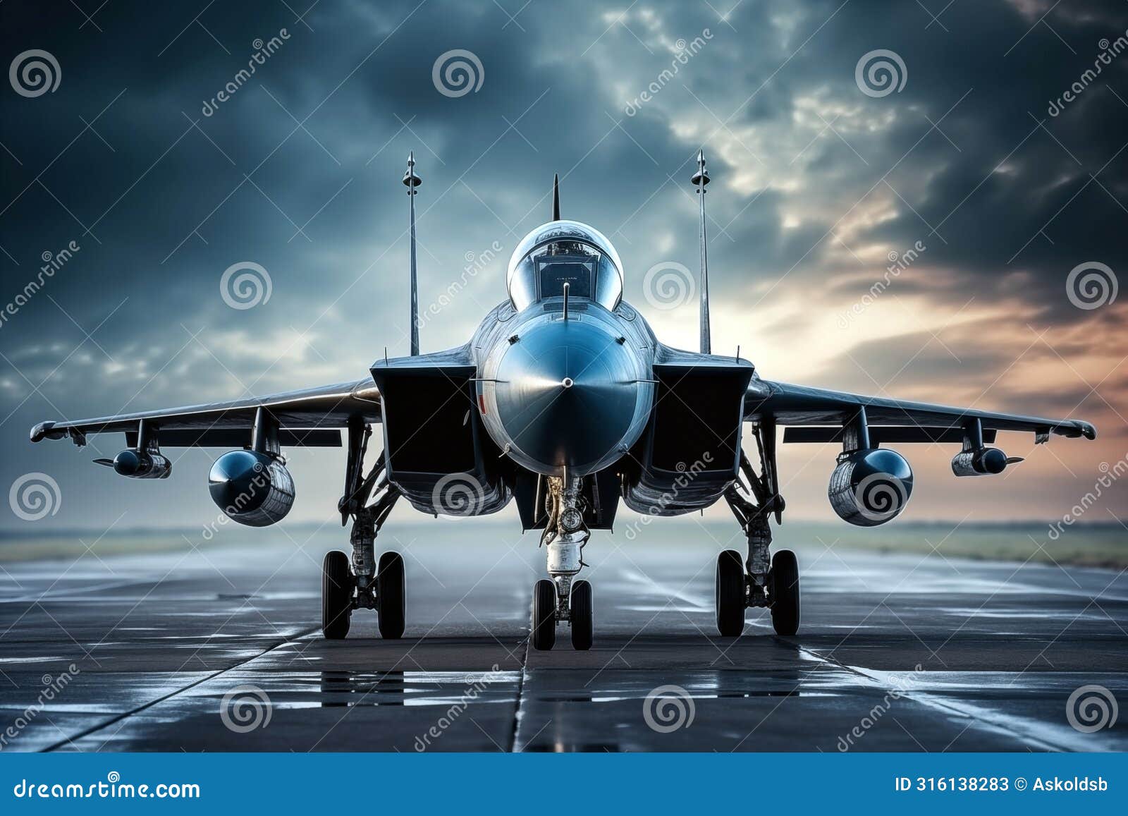 Military Fighter Jet on the Runway of a Military Airfield Stock ...