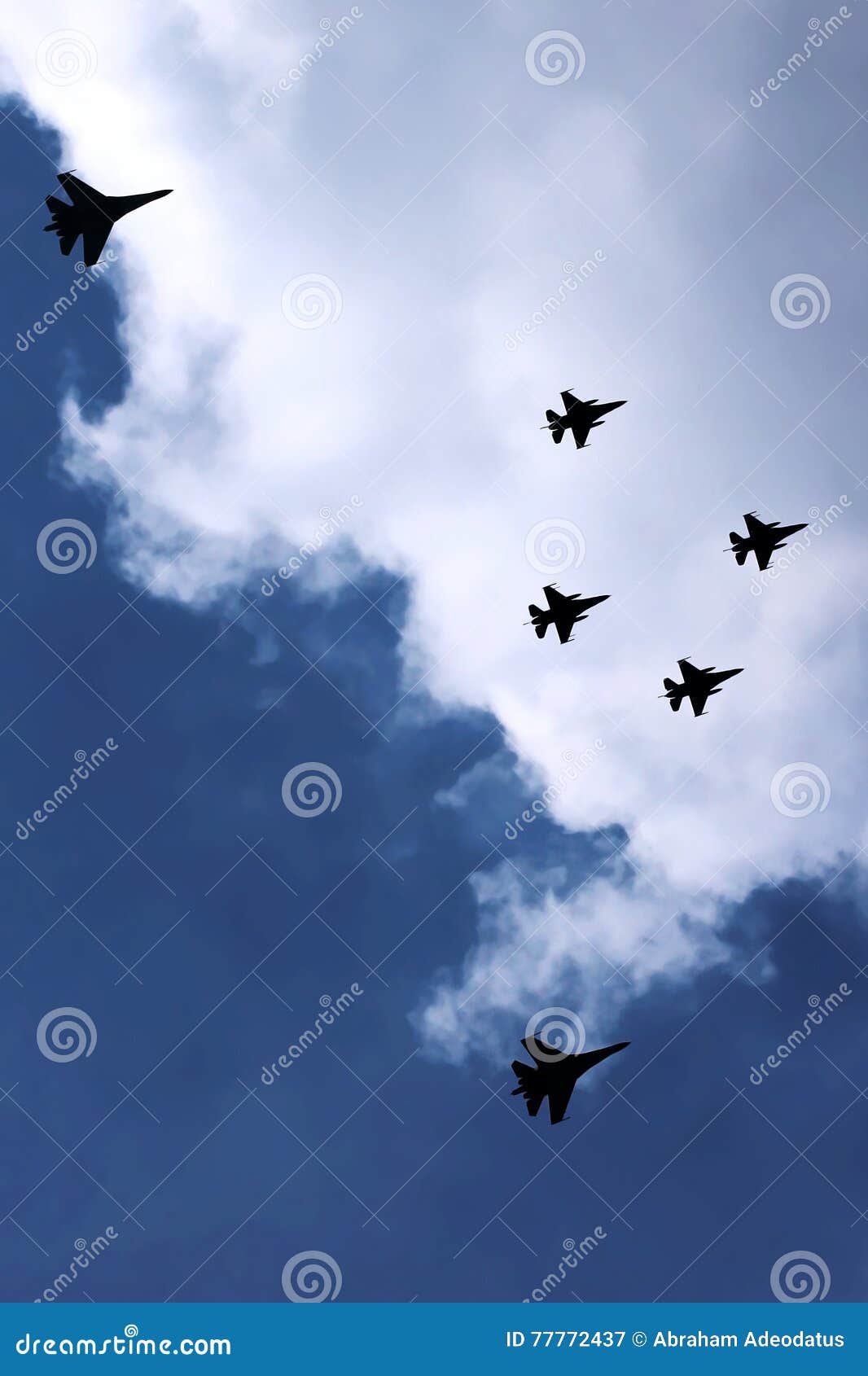 Military Fighter Jets Flying in a Formation Stock Image - Image of blue ...
