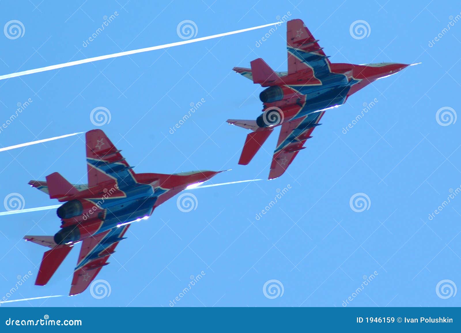 Military Fighters Jet Three Group Aircraft At High Speed Above The Road ...