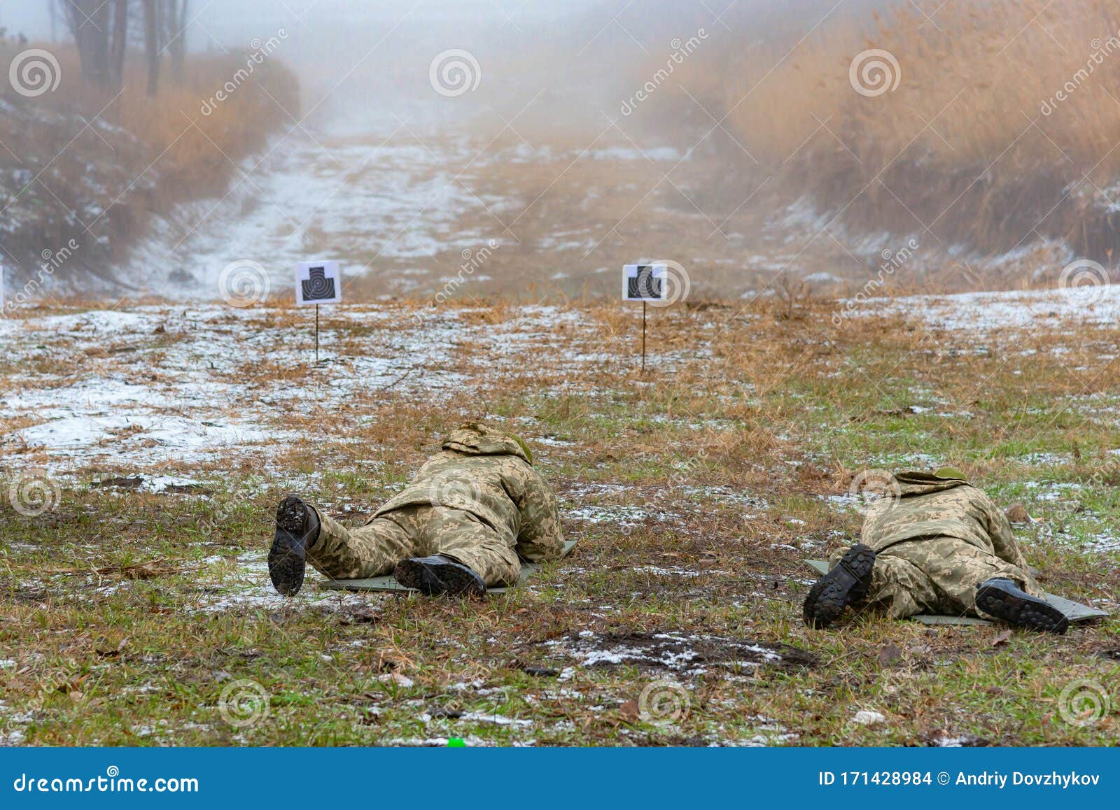 The Military Fired from Firearms at Targets at the Exit, for Advanced ...